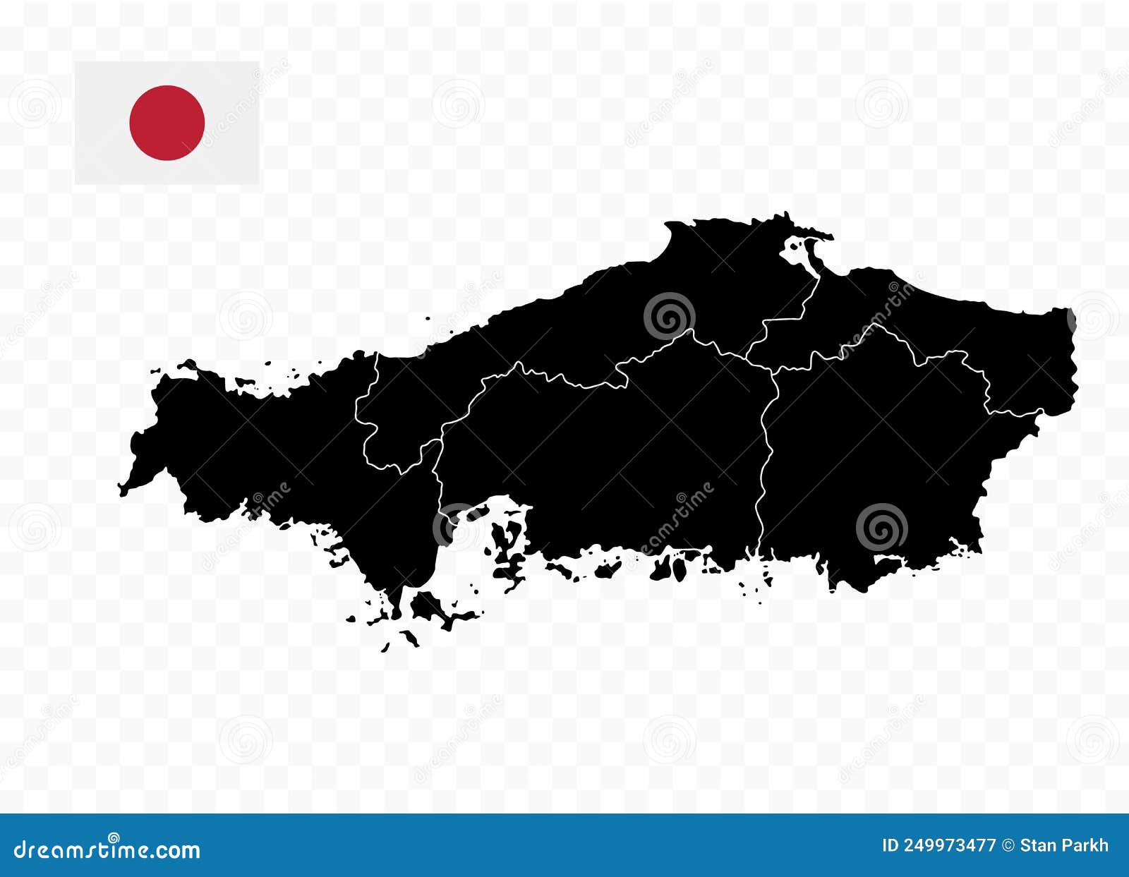 Chugoku Map. Map of Japan Prefecture Stock Vector - Illustration of ...
