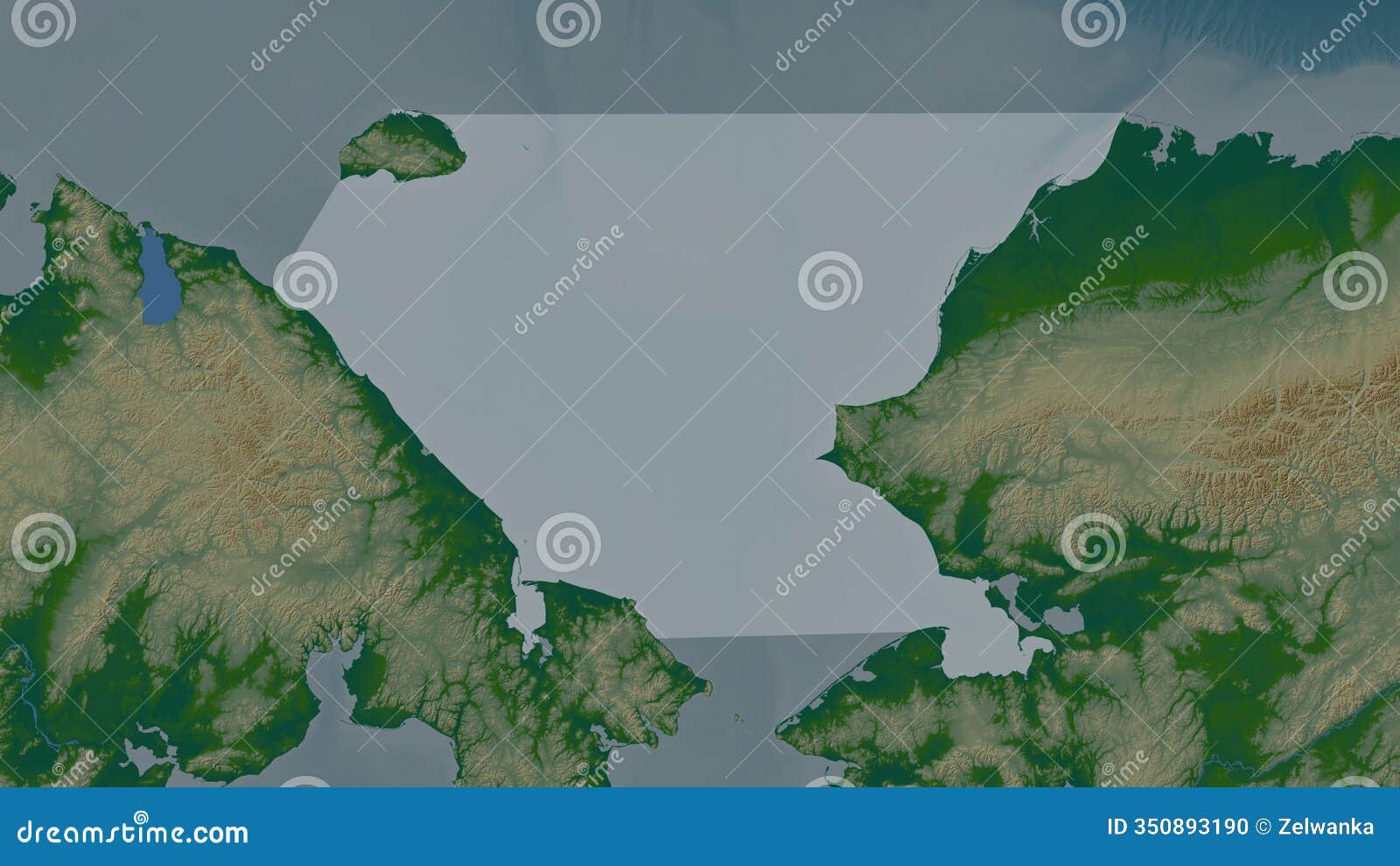 Chukchi Sea Highlighted. Physical Map Stock Illustration - Illustration ...