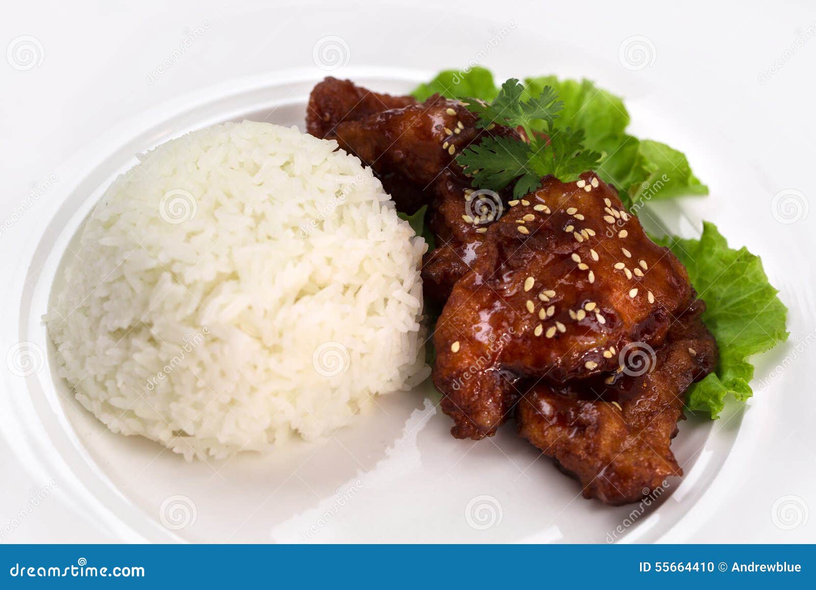 Chuleta De Cerdo Amarga Dulce Con Arroz Foto de archivo - Imagen de ...