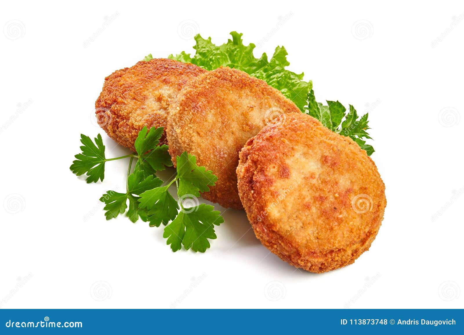 Chuleta Empanada Frita Aislada En El Fondo Blanco Foto de archivo ...