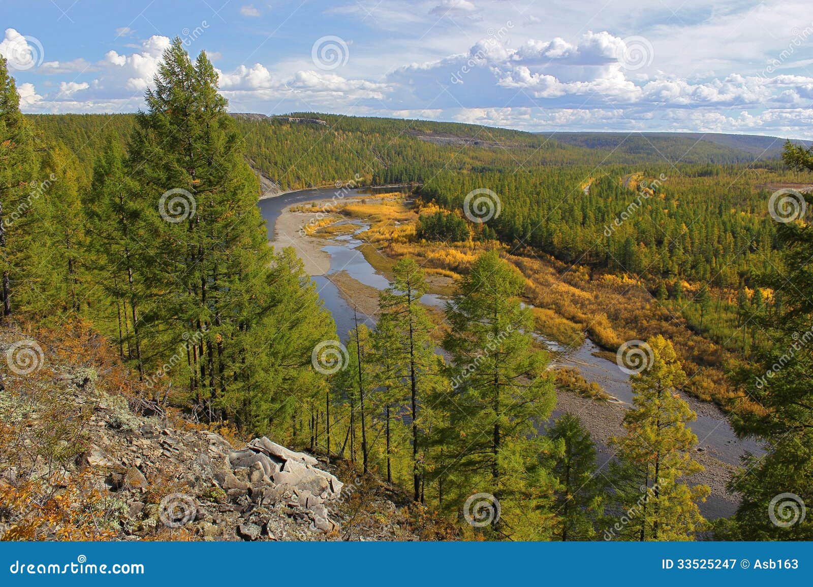 Chulman River in South Yakutia, in the Early Fall Stock Image - Image ...