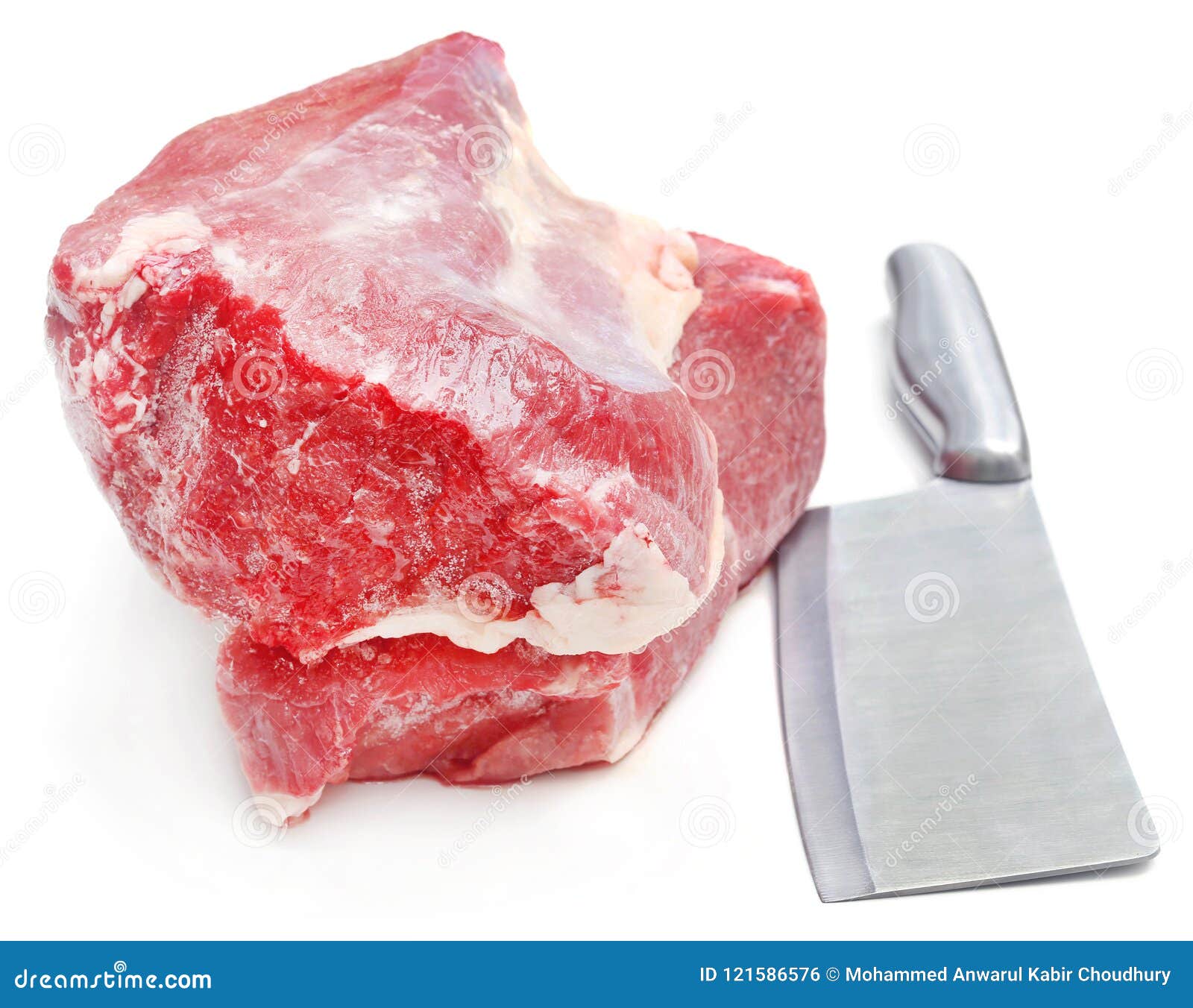 Chunk of Beef with Kitchen Knife Stock Photo - Image of dinner, meat ...