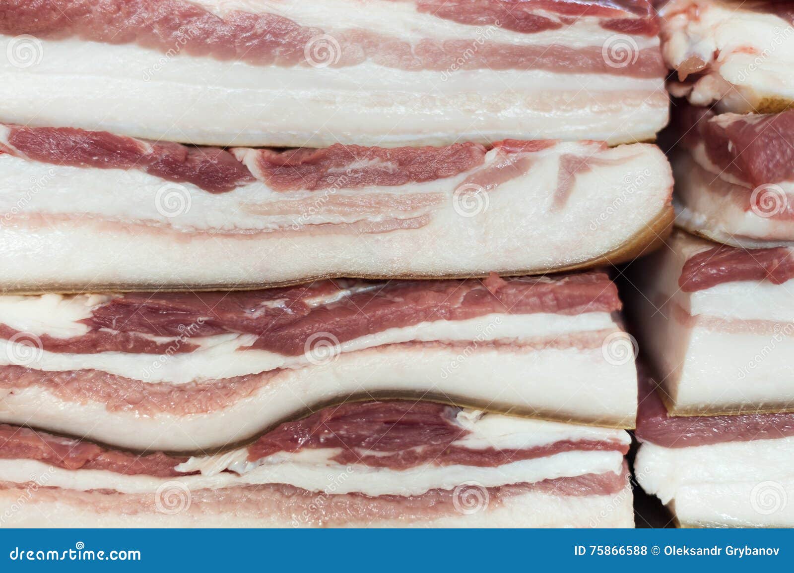 Chunks of Bacon on Each Other Stock Photo - Image of salty, breakfast ...