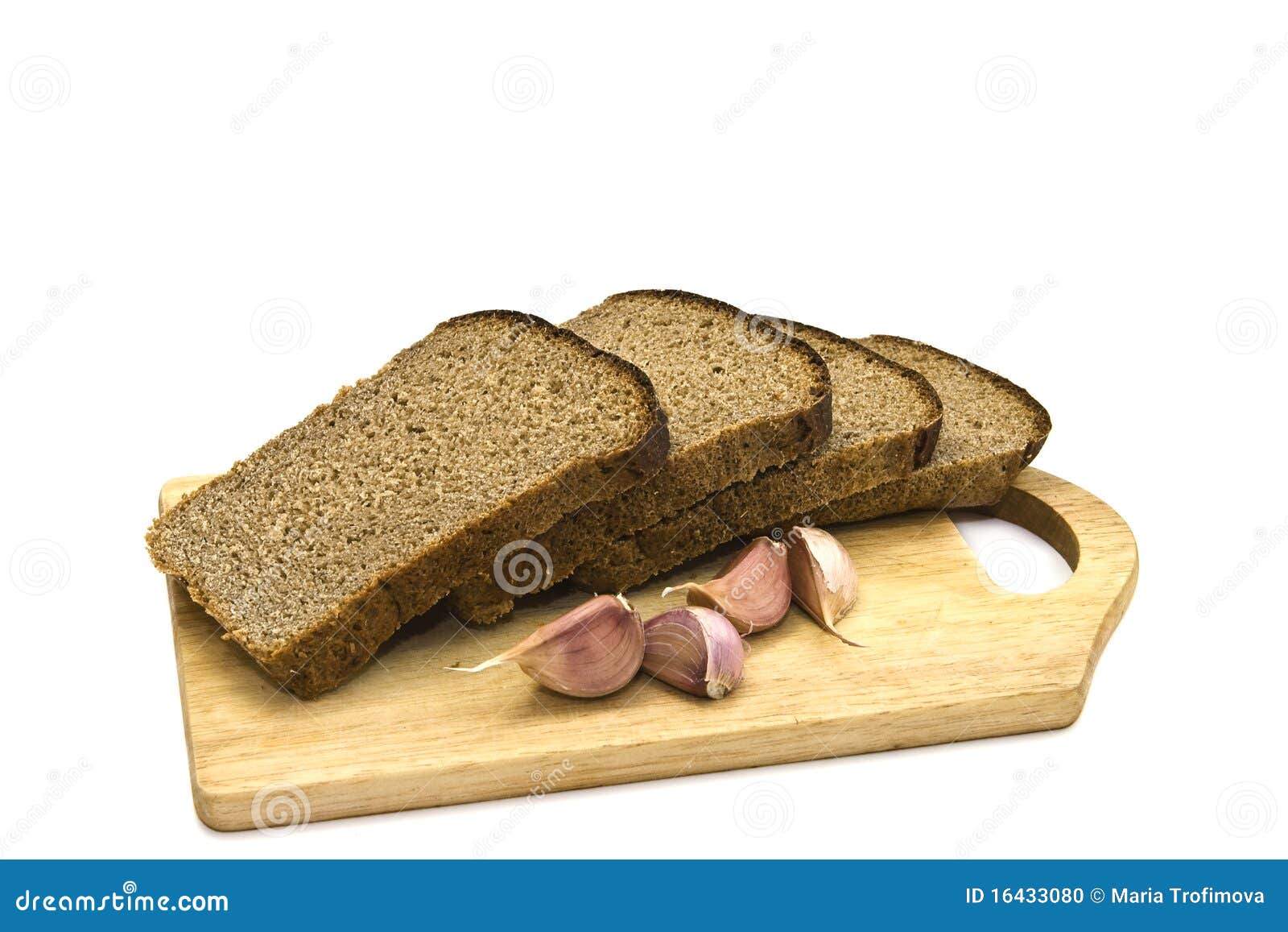 Chunks of Black Bread and Garlic . Stock Photo - Image of loaf, sliced ...