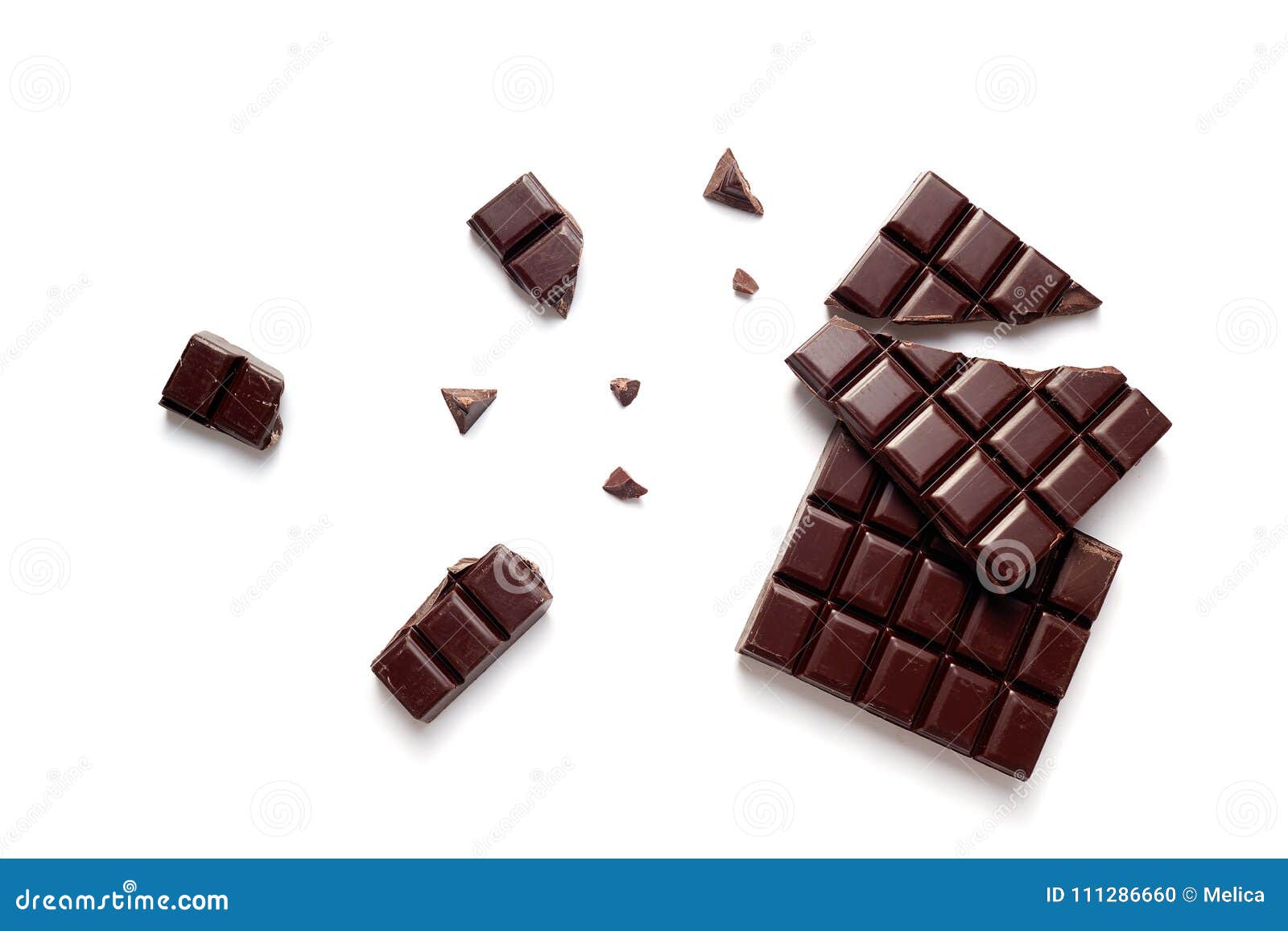 Chunks of Dark Chocolate stock photo. Image of dessert - 111286660