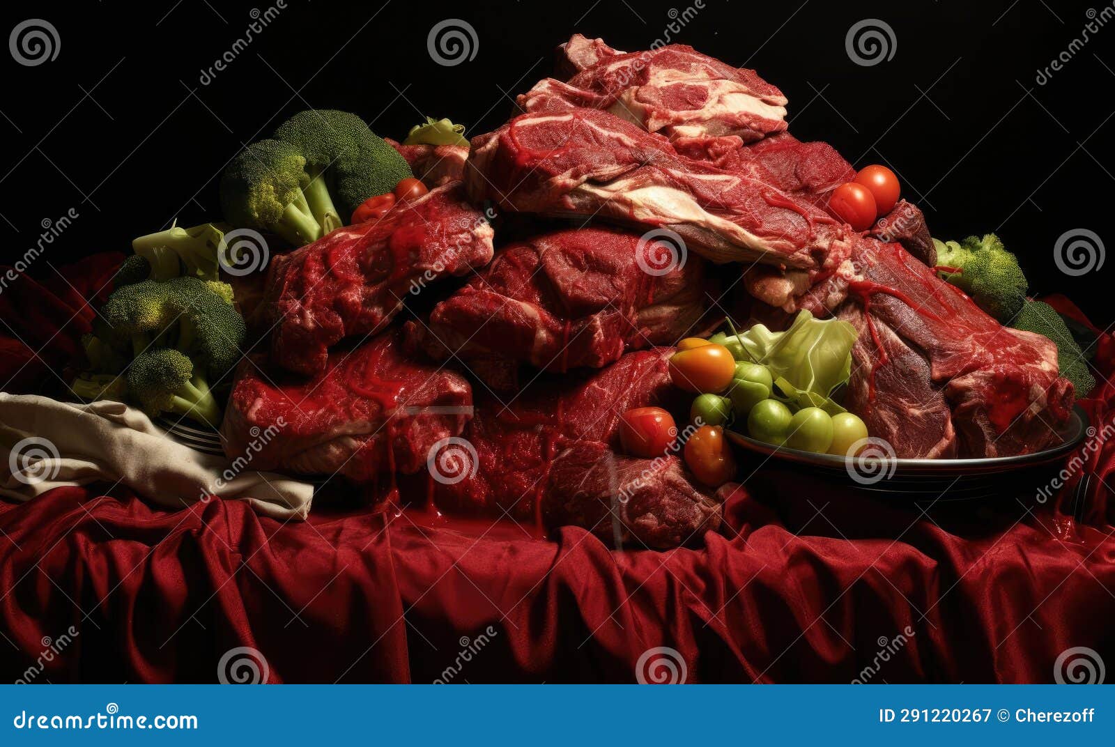 Chunks of fresh red meat stock image. Image of chopped - 291220267