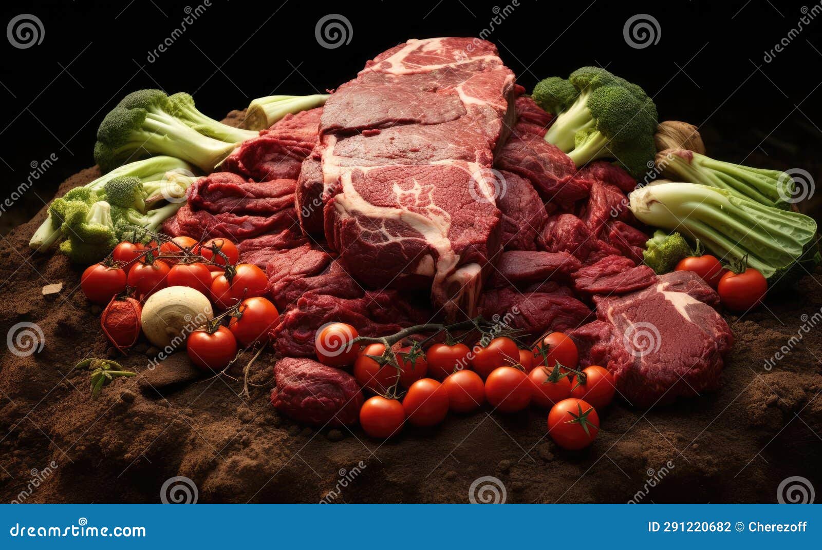 Chunks of fresh red meat stock photo. Image of organic - 291220682