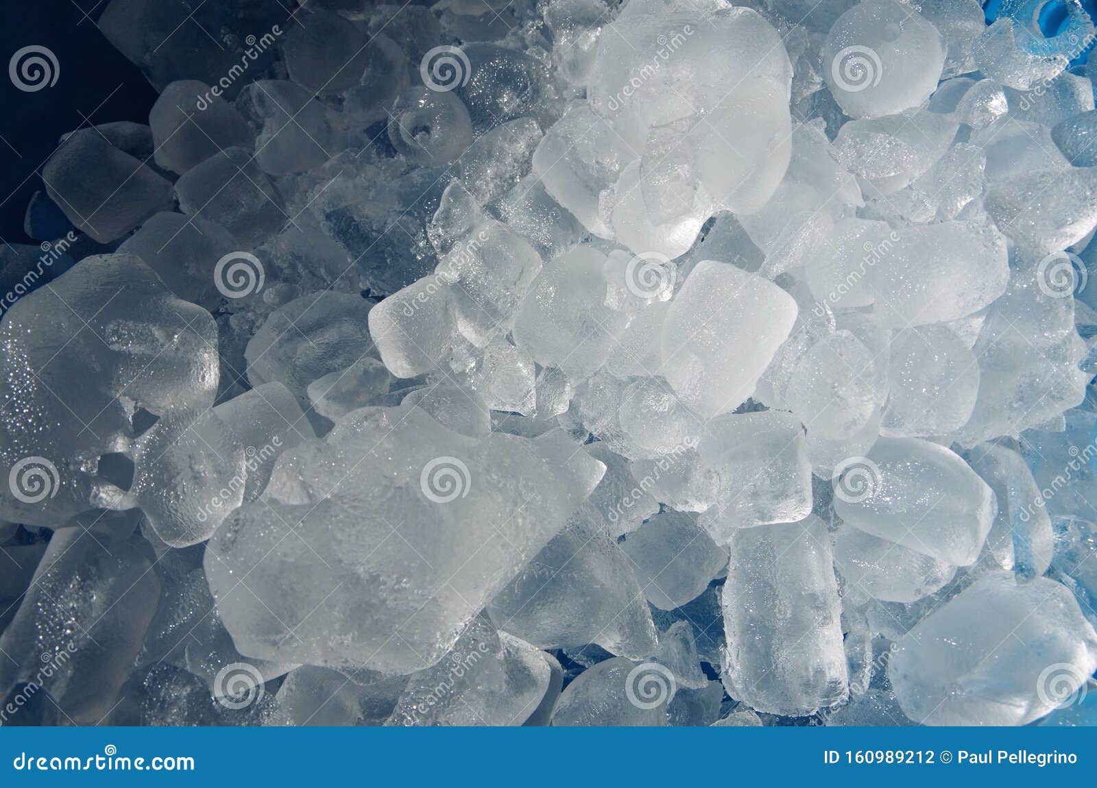 Chunks Of Ice Cubes Alcohol Drink Background On Wooden Boards. Stock ...