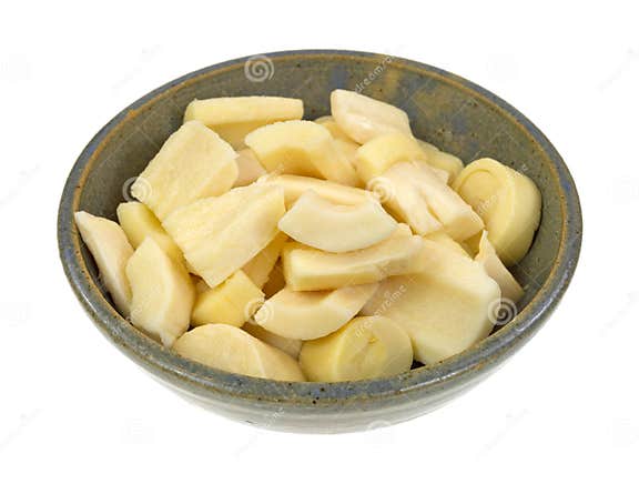 Chunks of Hearts of Palm in Bowl Stock Photo - Image of yellow, chunks ...