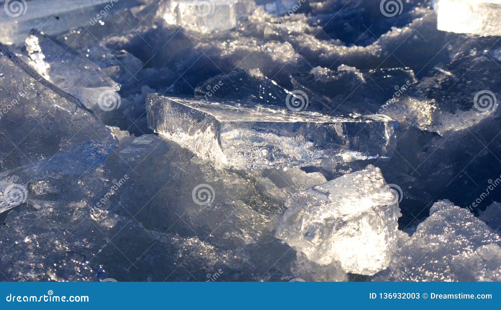 Chunks of Ice are Playing in the Sun Stock Image - Image of cracks ...