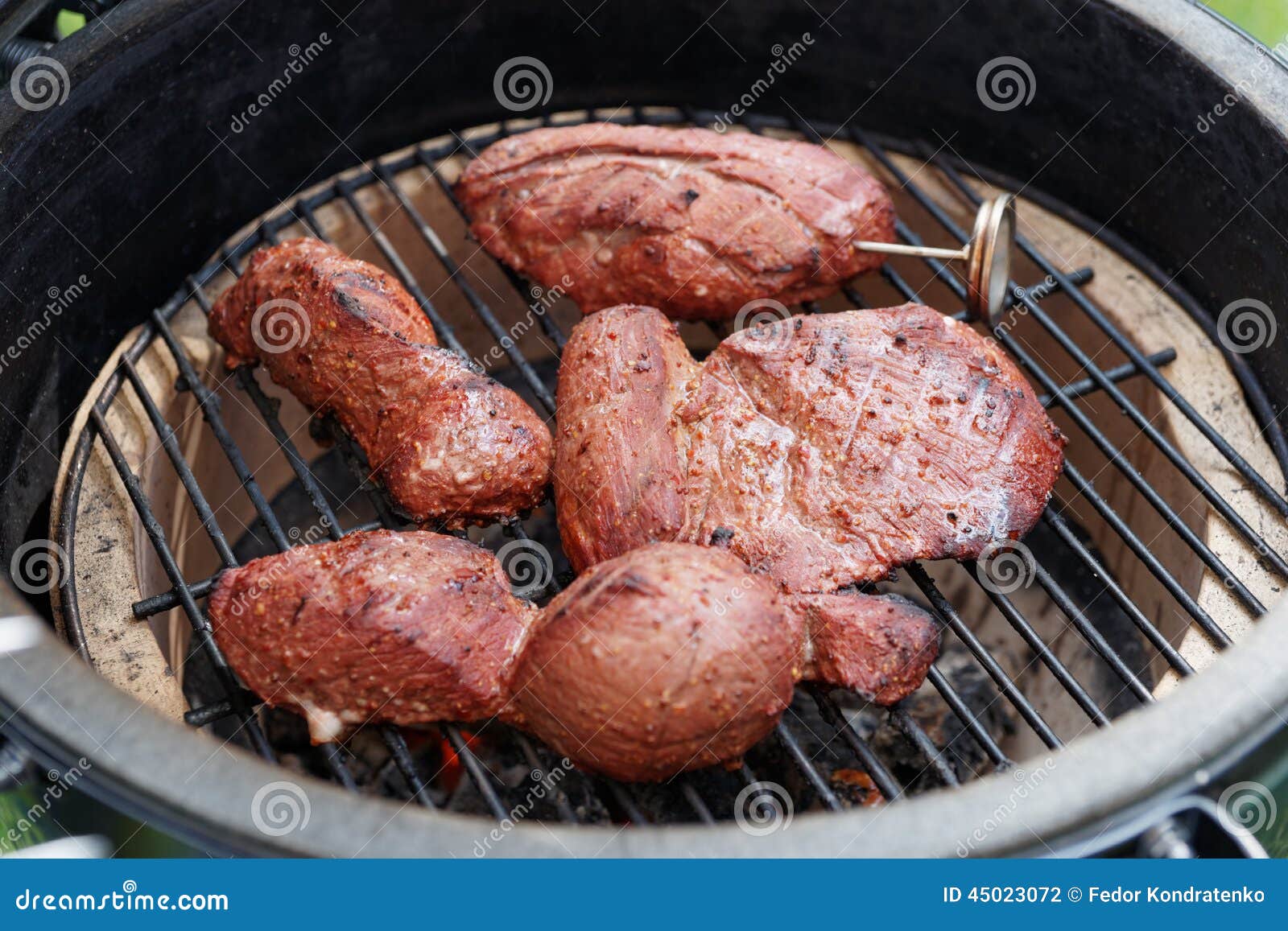 Chunks of meat on grill stock photo. Image of outdoors - 45023072