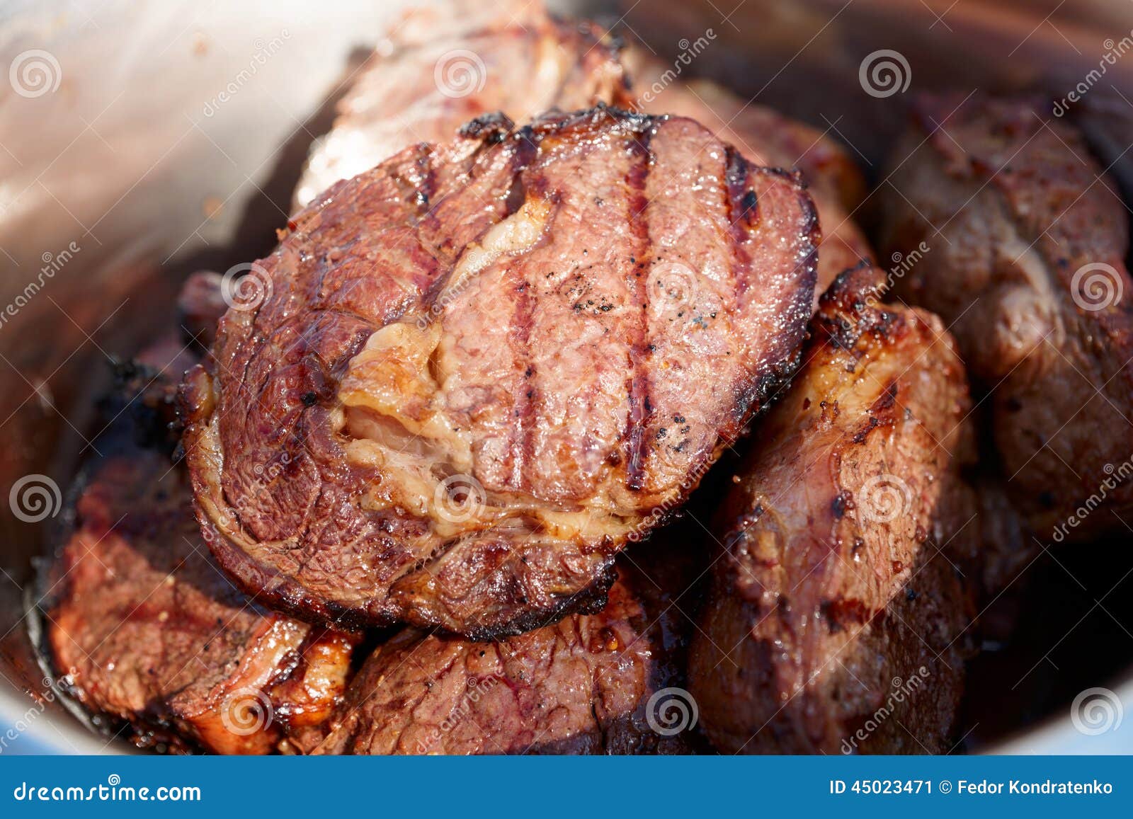 Chunks of Meat Resting after Grill Stock Image - Image of roast, ribeye ...