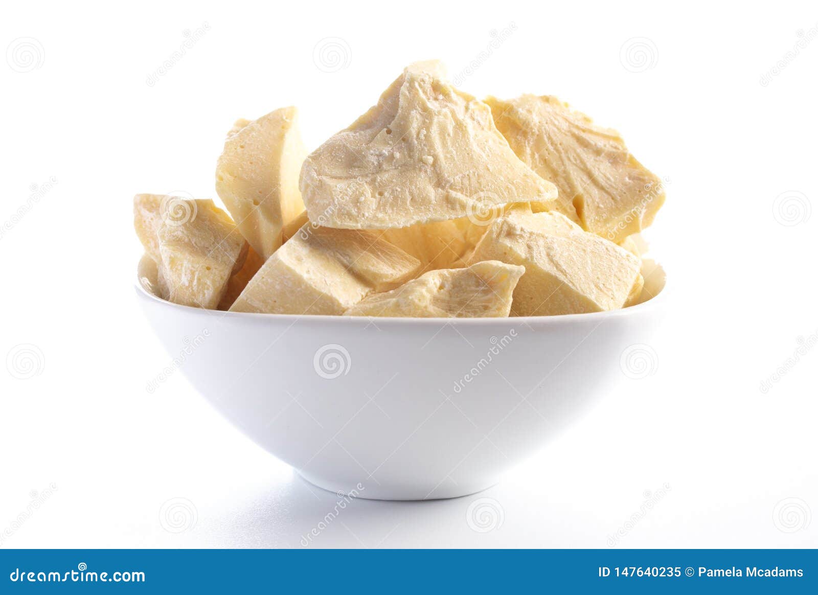 Chunks of Raw Organic Cocoa Butter on a White Background Stock Image ...