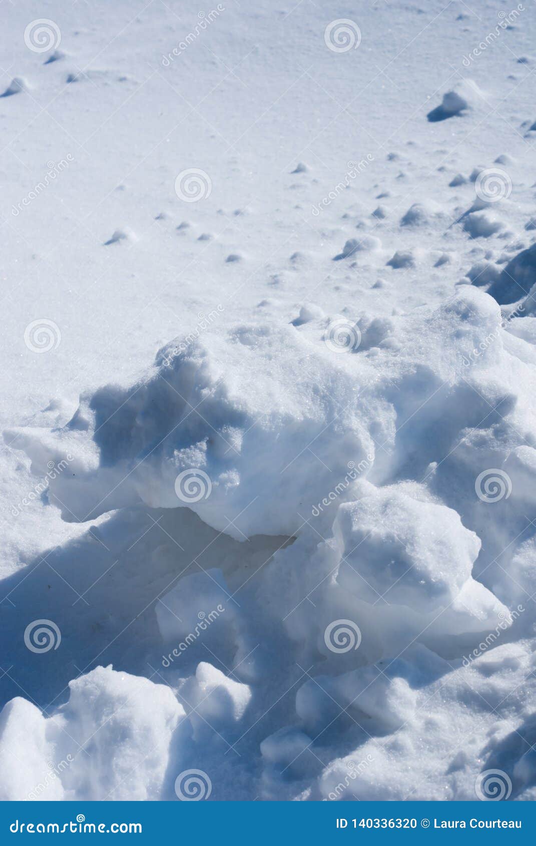 Chunks of Snow in Background of Snow on a Sunny Winter Day Stock Photo ...