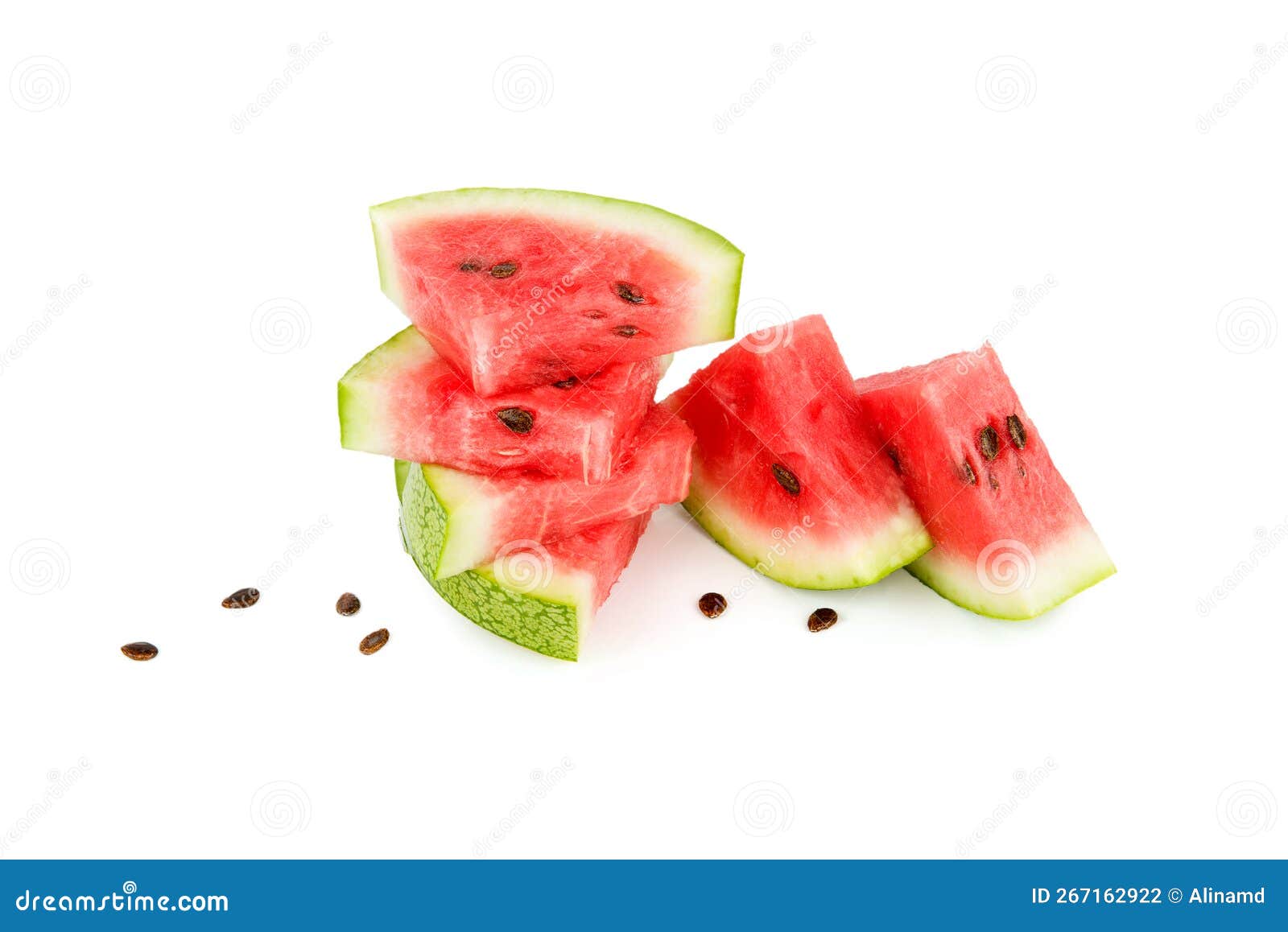 Chunks of Watermelon Isolated on White Background Stock Photo - Image ...