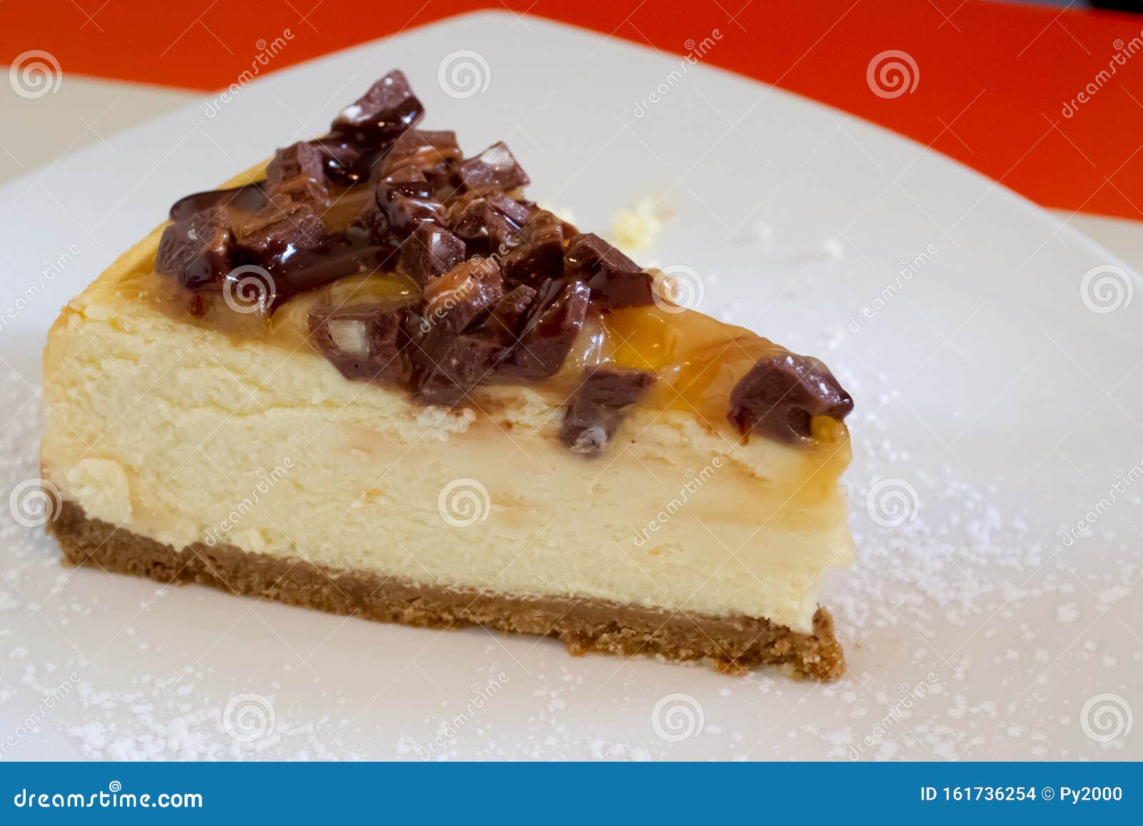 Chunky Chocolate Cheesecake Slice Stock Photo - Image of icing, sweet ...