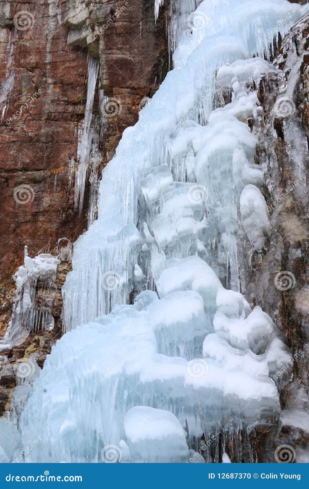 Chunky Ice Cascade stock photo. Image of trees, gunks - 12687370