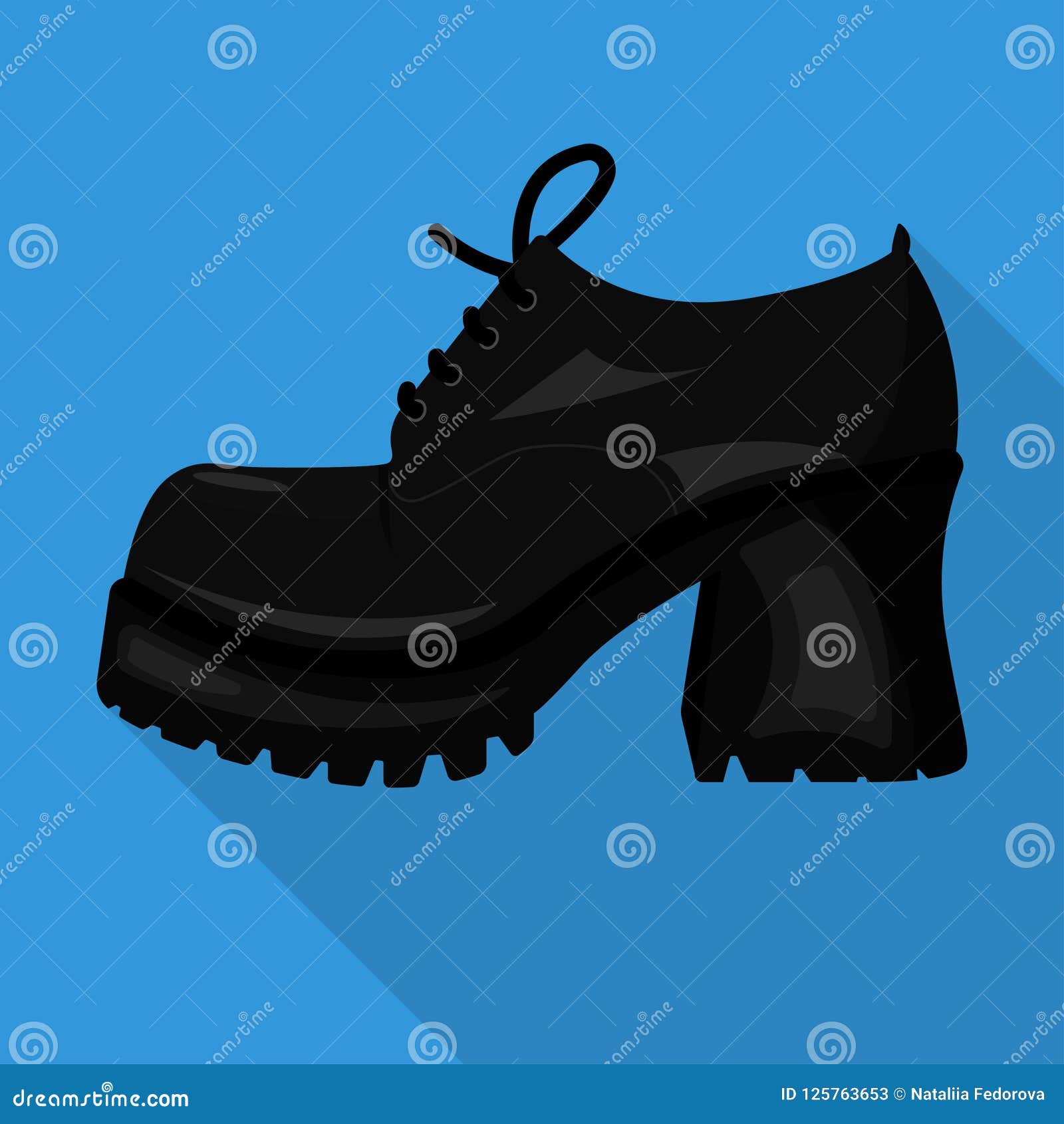 Chunky Isolated Flat Icon Woman Shoes Vector Stock Illustration ...
