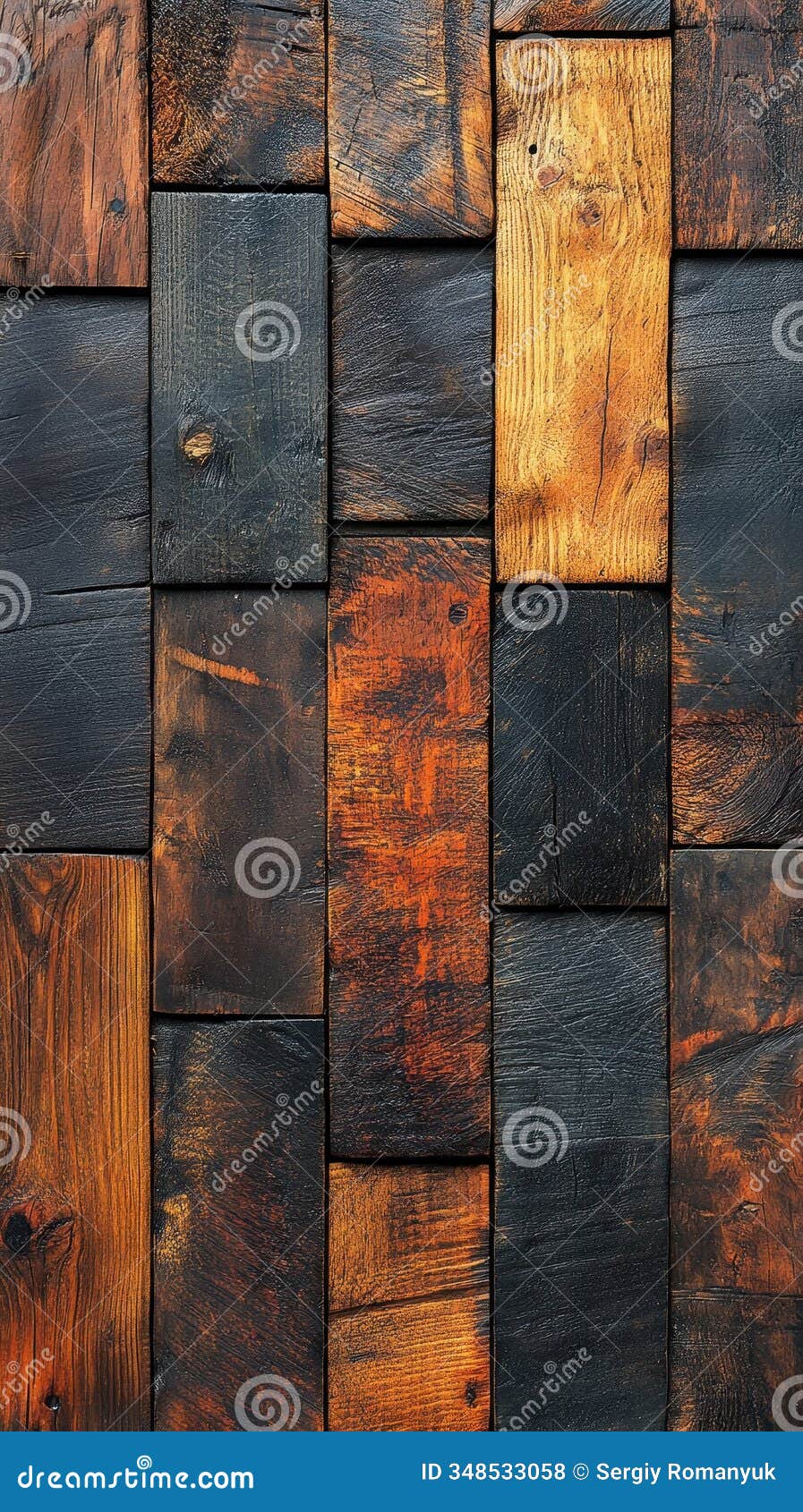 Chunky Mango Wood Plank Wall Texture Showcasing Rich Tones and Natural ...