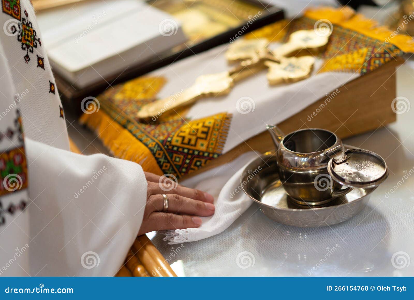 Church Accessories for the Priest`s Service are Made of Gold Stock ...