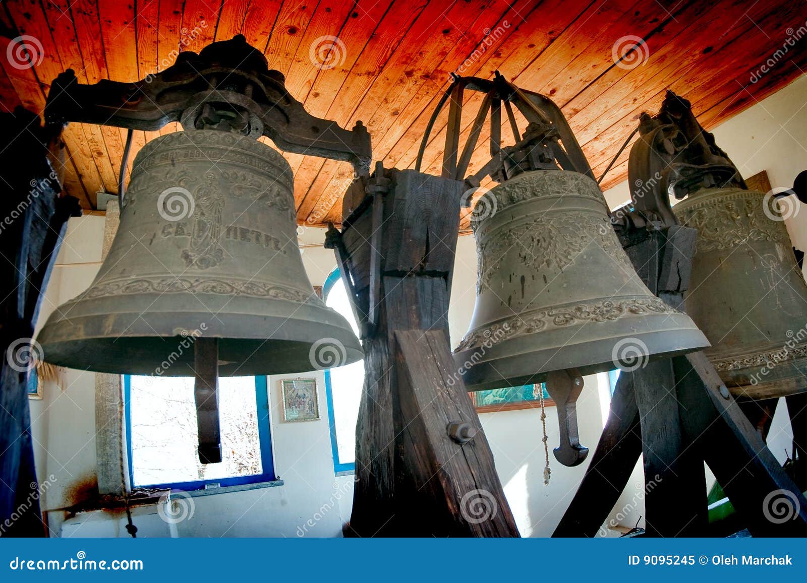 Bronze Bell In Indian Temple With Blur Background. Hindu Temple Brass ...