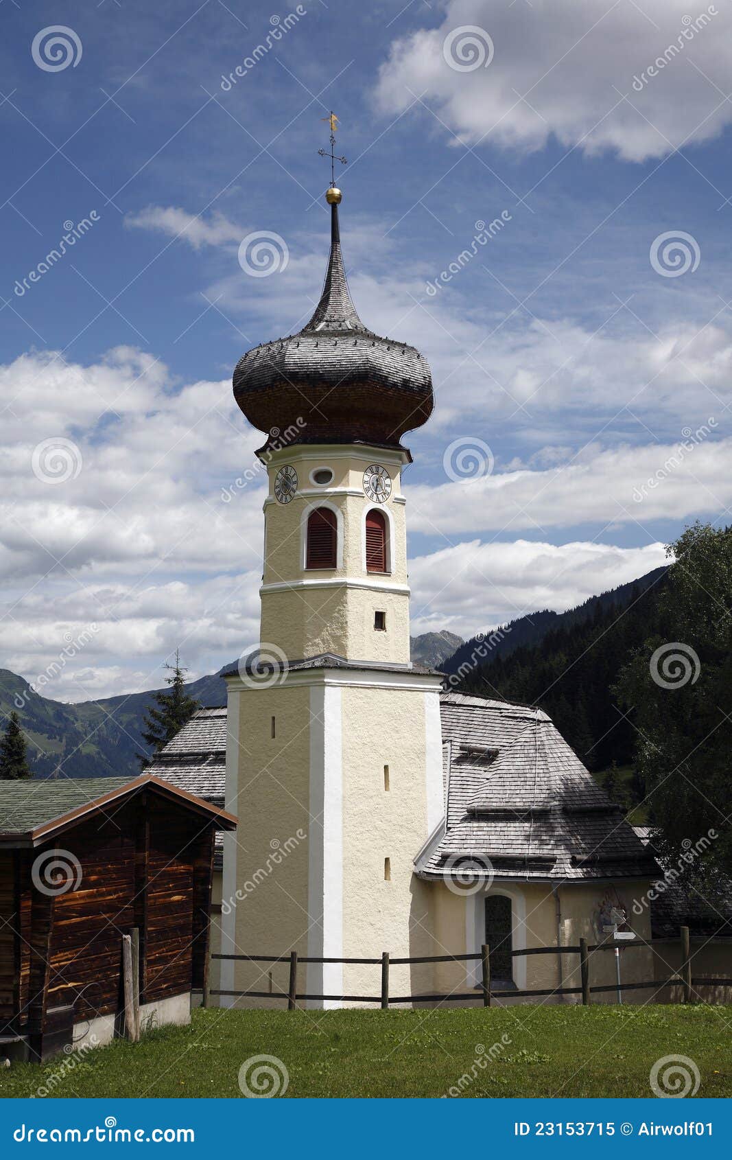 Church in a alpine village stock image. Image of alpine - 23153715