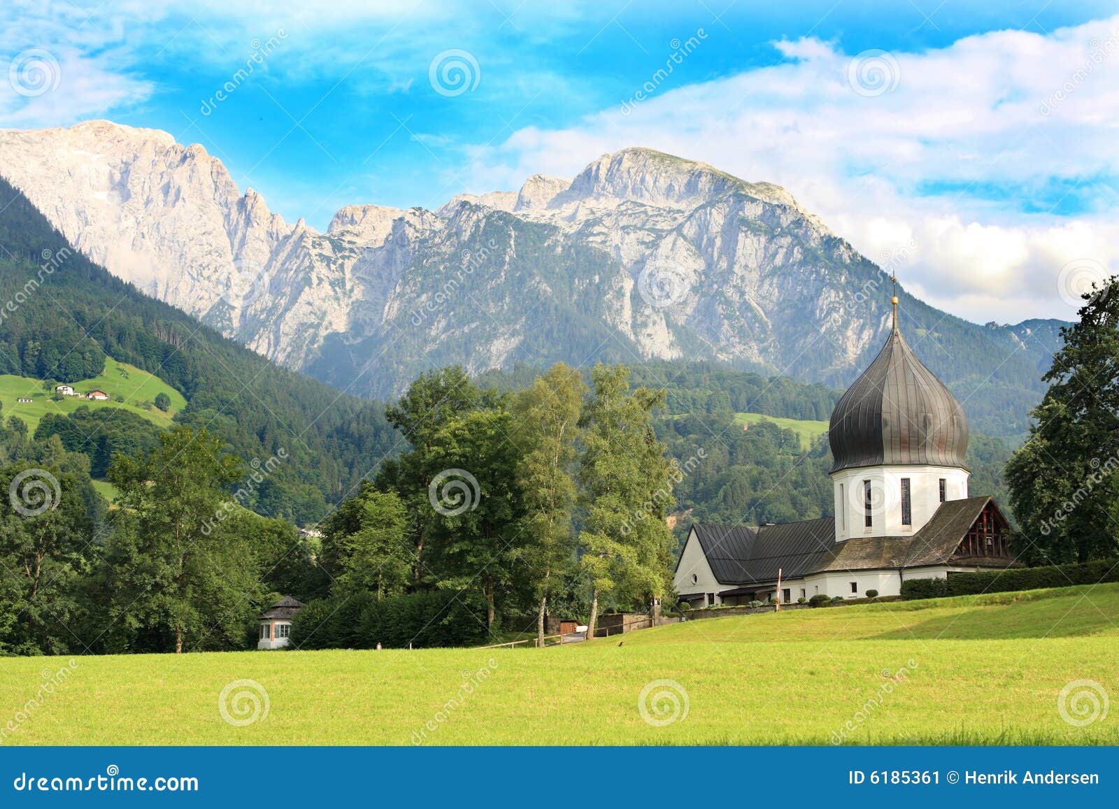 Church in the alps stock image. Image of europe, bavaria - 6185361