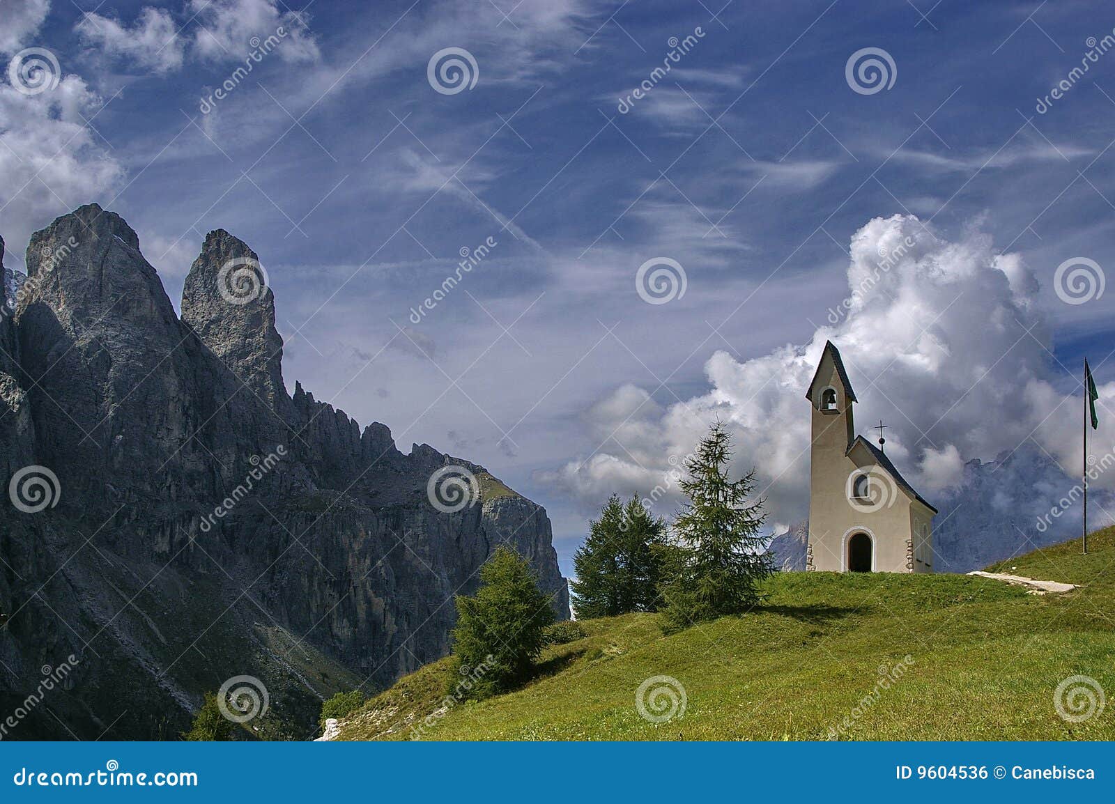 Church on alps stock photo. Image of nature, hill, scenic - 9604536
