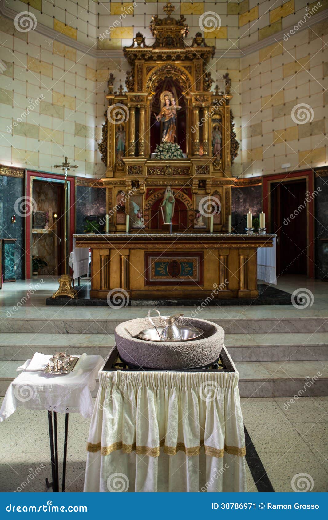 Church altar stock image. Image of christening, catholic - 30786971