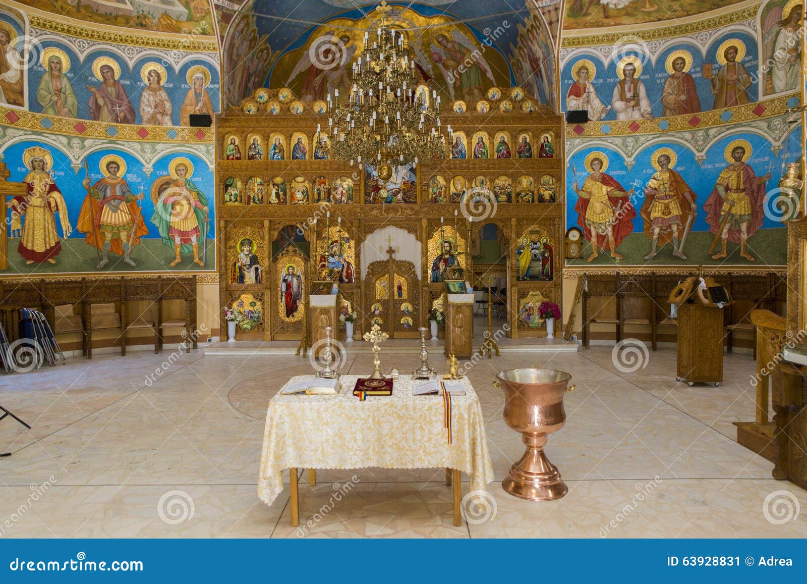 Priest Table Arrangement For The Baptism Ceremony Stock Photography ...