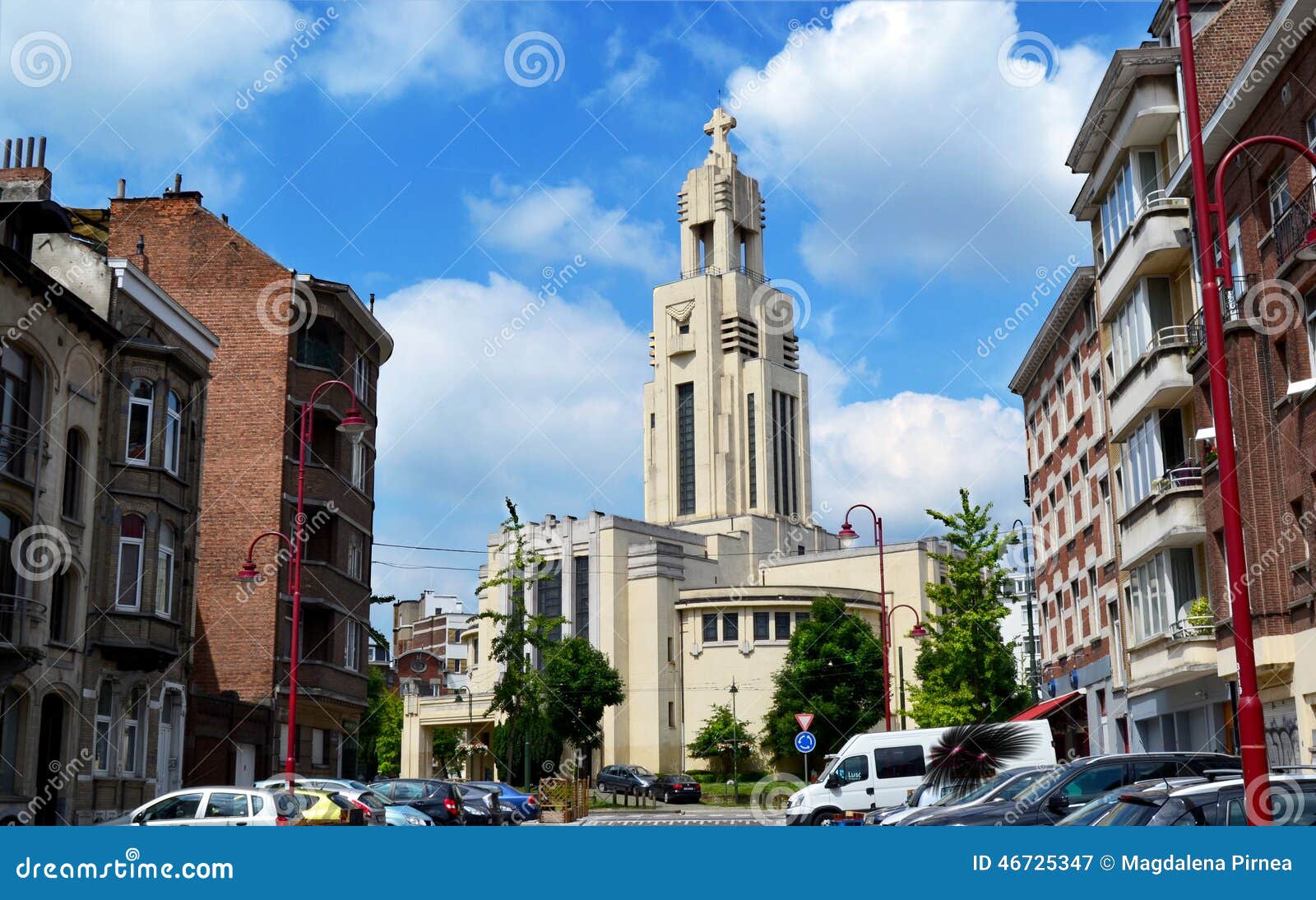 Church at altitude 100 stock image. Image of belgium - 46725347