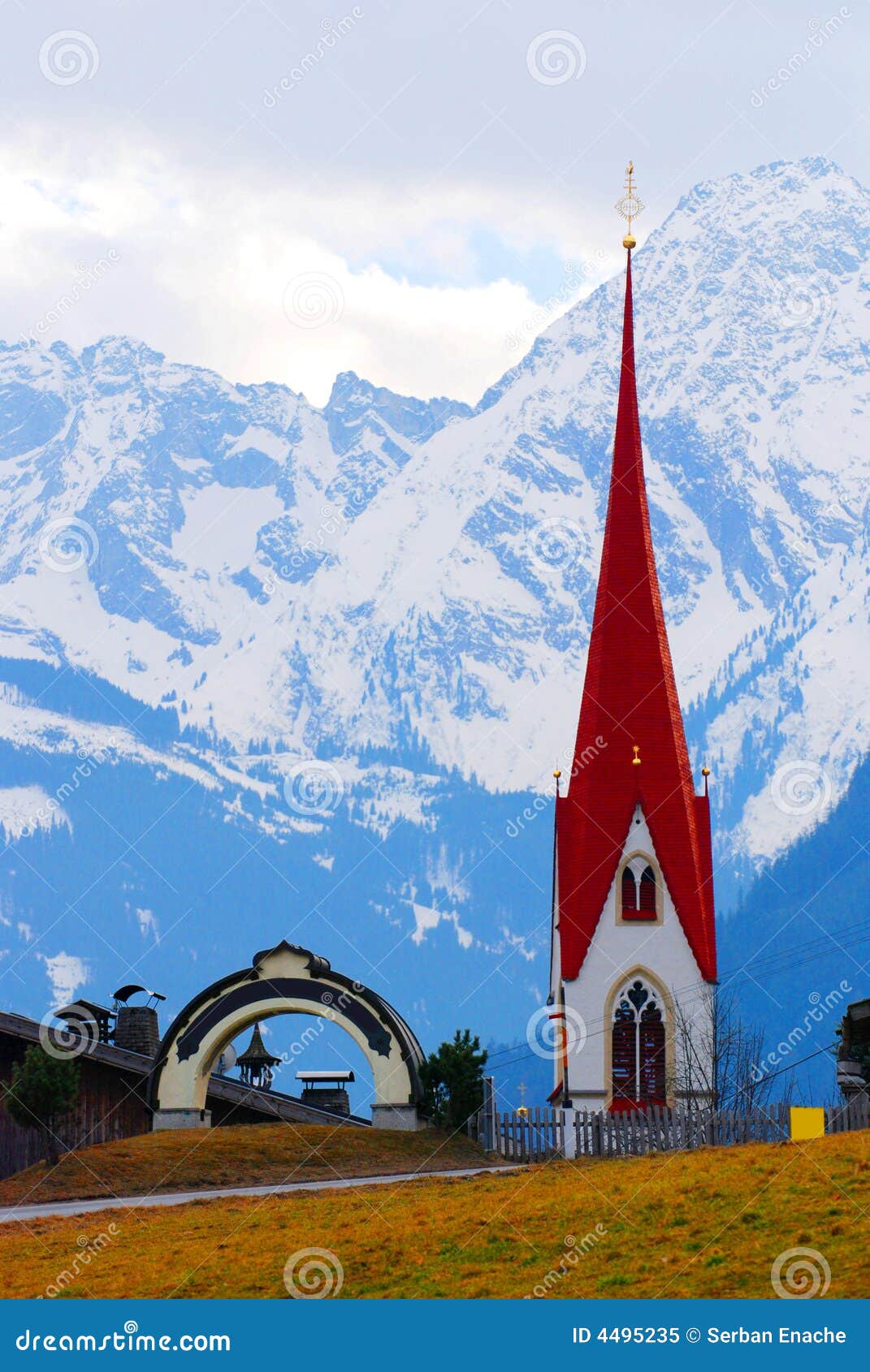 Church in Austrian Mountains Stock Image - Image of landmark, religious ...