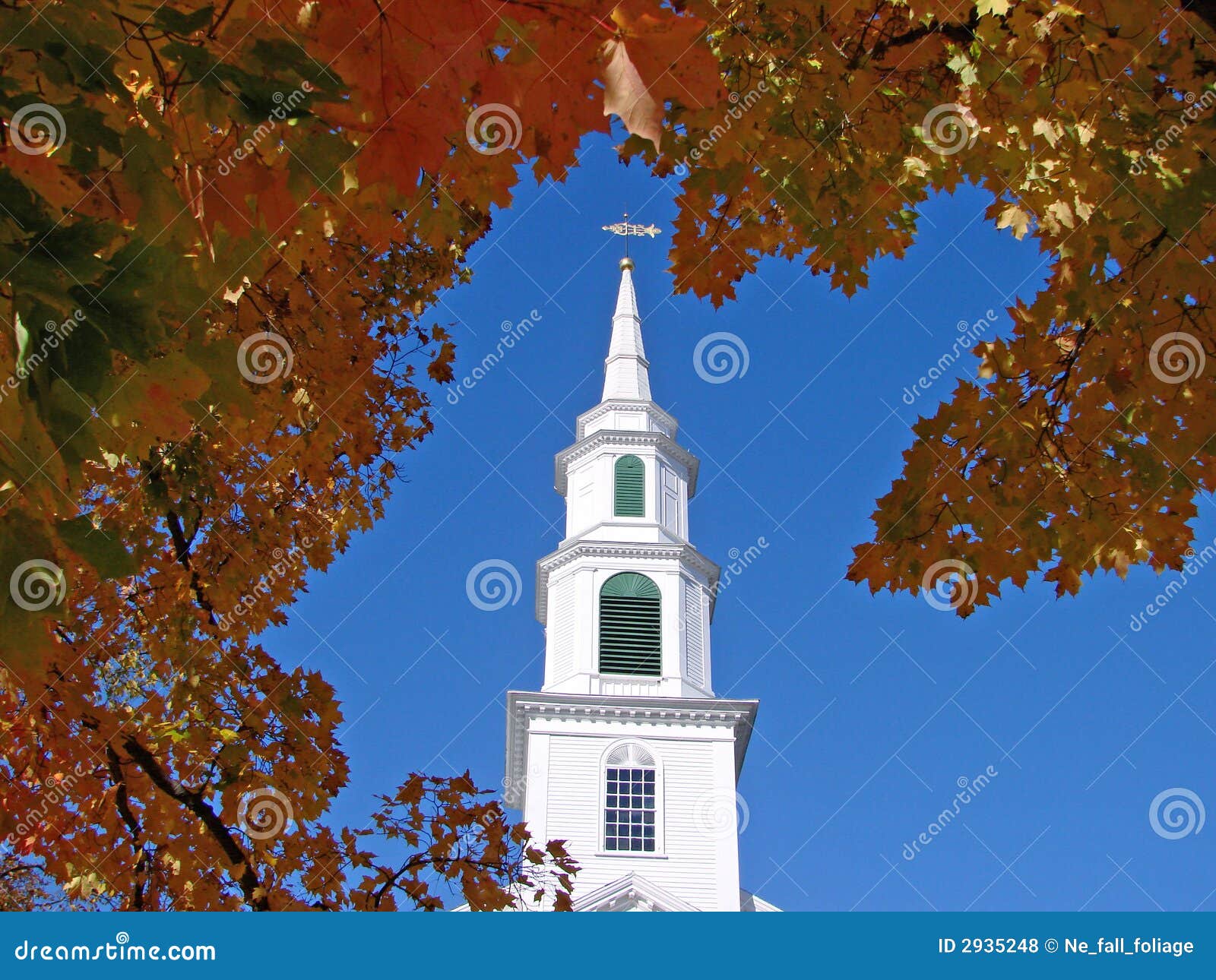 Church in Autumn stock photo. Image of peak, foliage, sugar - 2935248