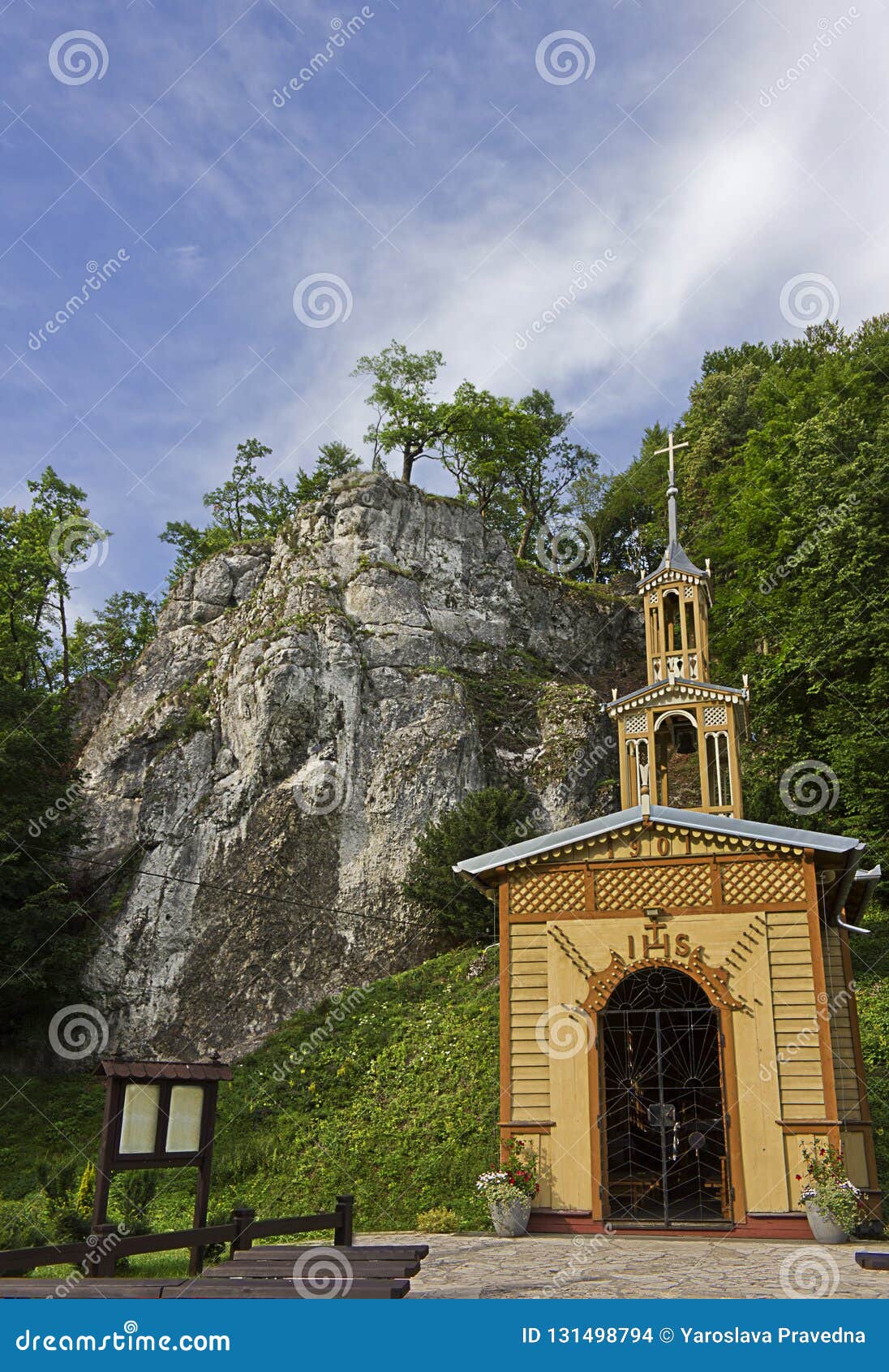 Church on the Background of the Cliff Stock Photo - Image of building ...