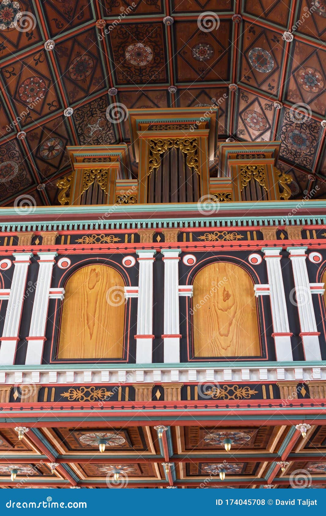 Church Balcony with Organ in Flueli Editorial Stock Photo - Image of ...