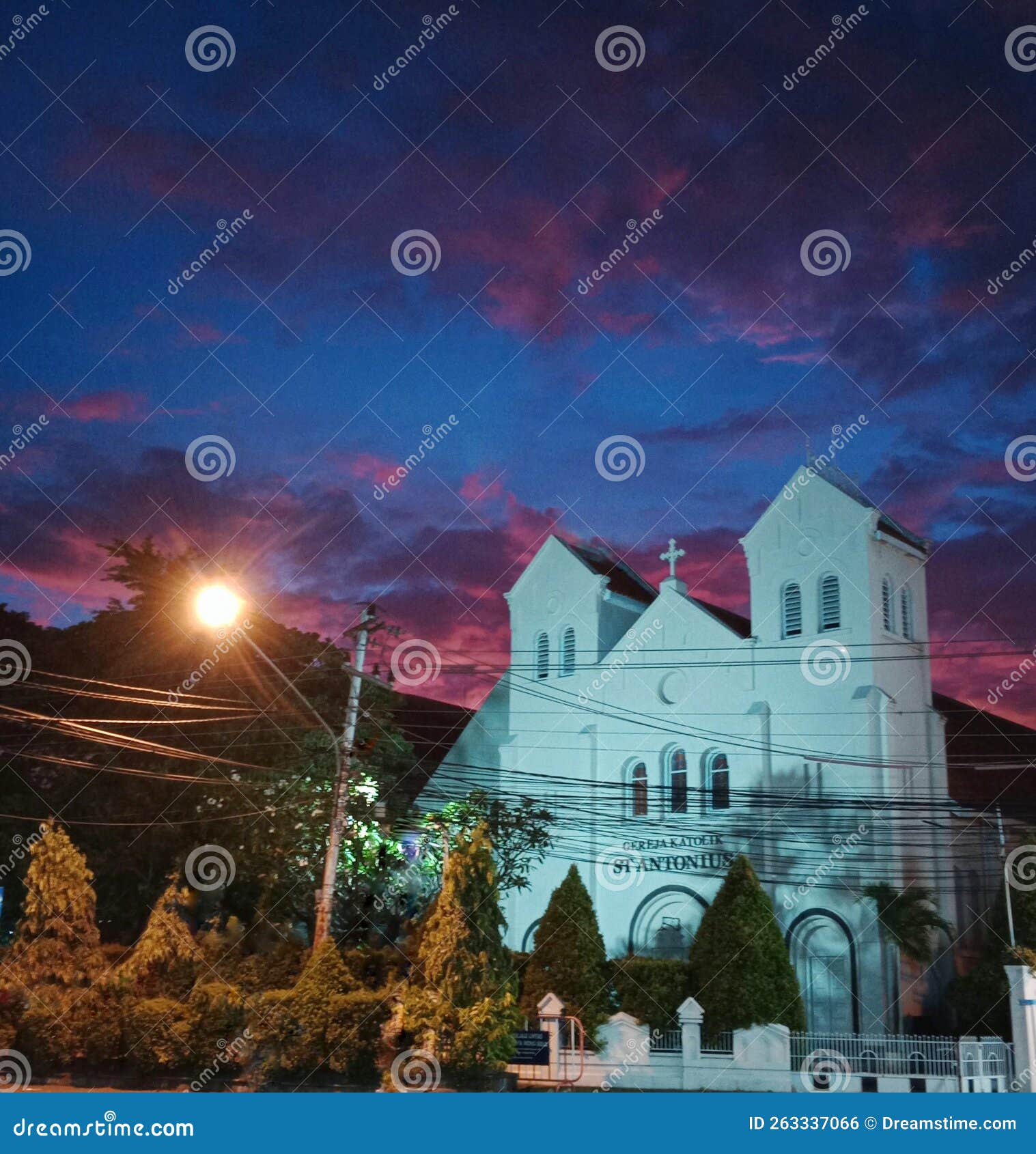 A Church and Beautiful Sunset Scenery Editorial Photo - Image of church ...