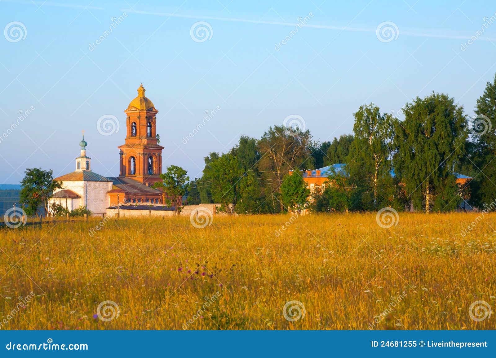 Church Behind a Field stock image. Image of landscape - 24681255
