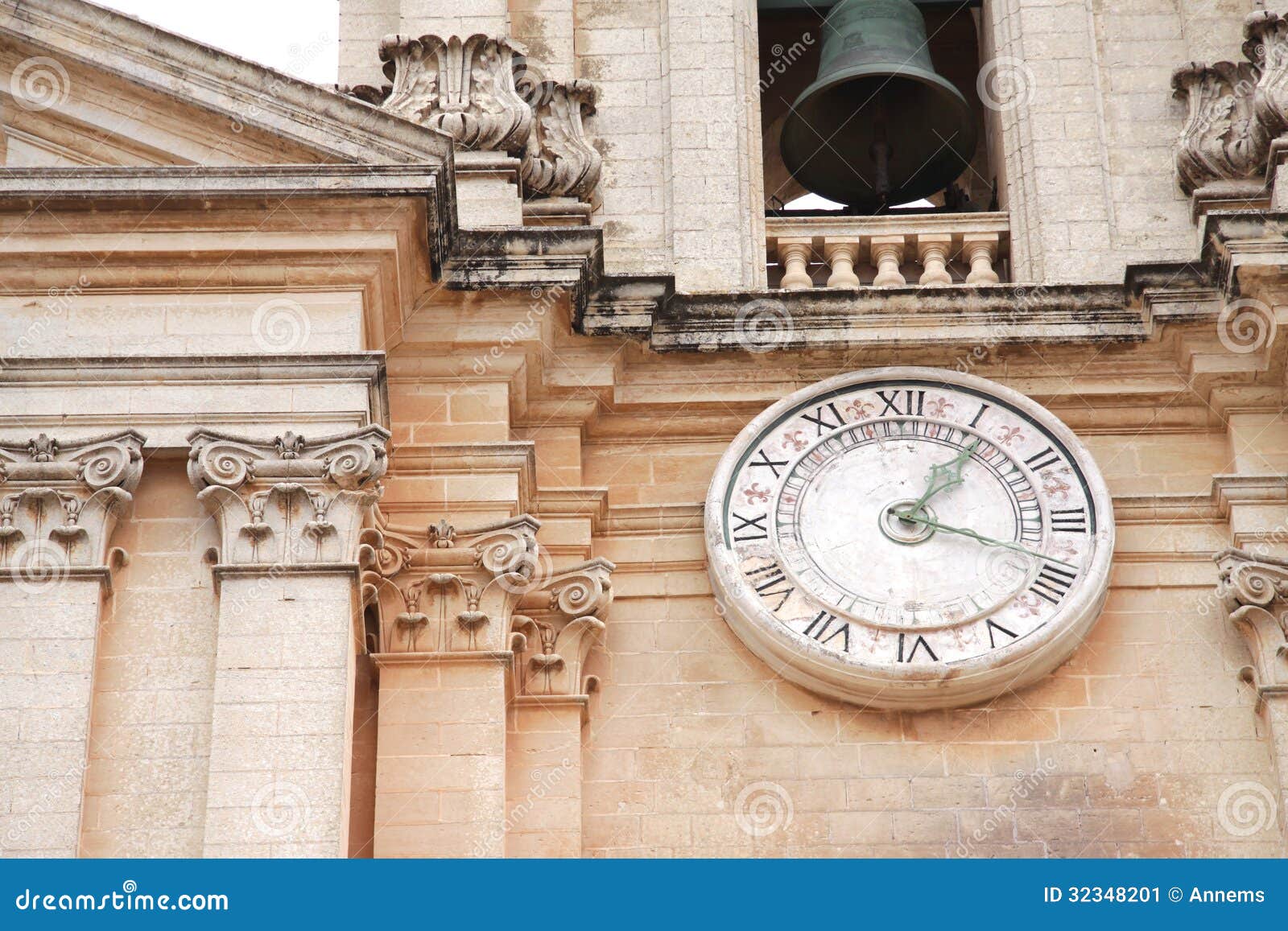 Church bell and clock stock image. Image of cathedral - 32348201