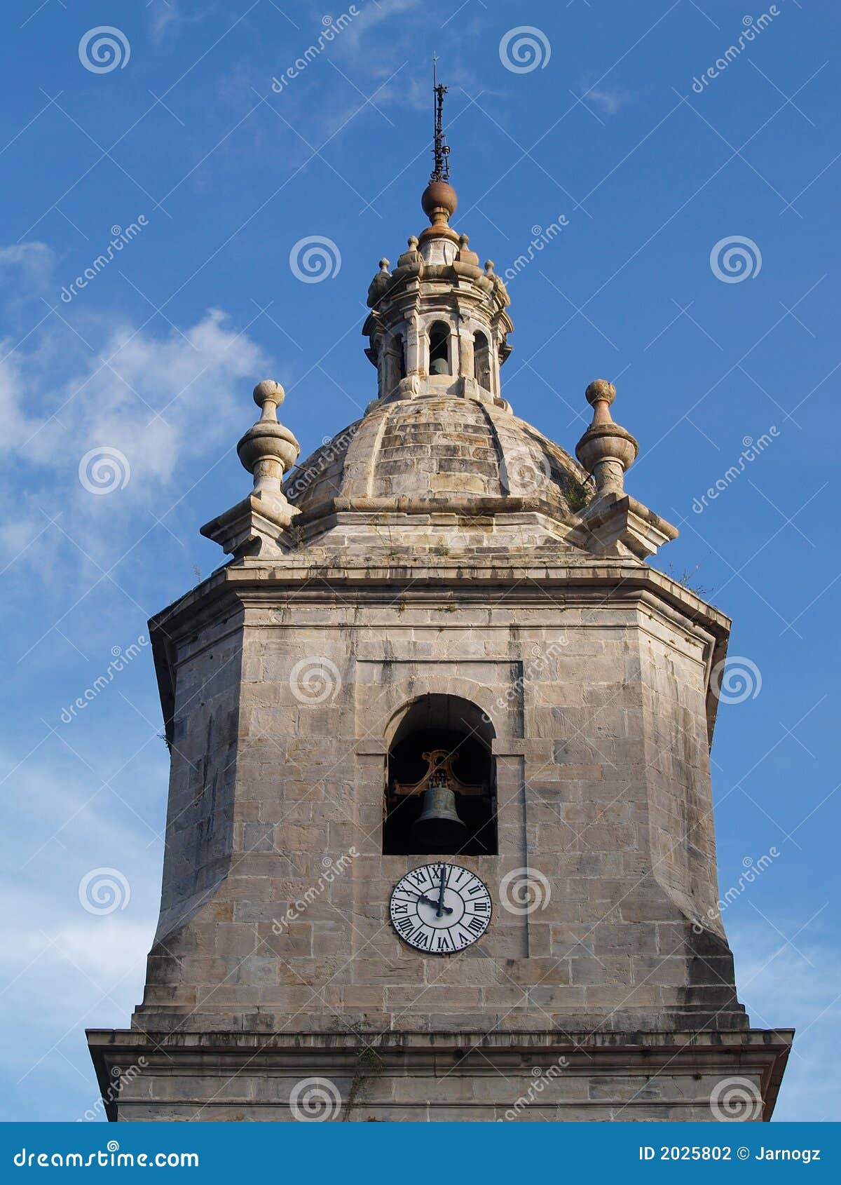 Church Bell Tower and Clock Stock Photo - Image of europe, ancient: 2025802