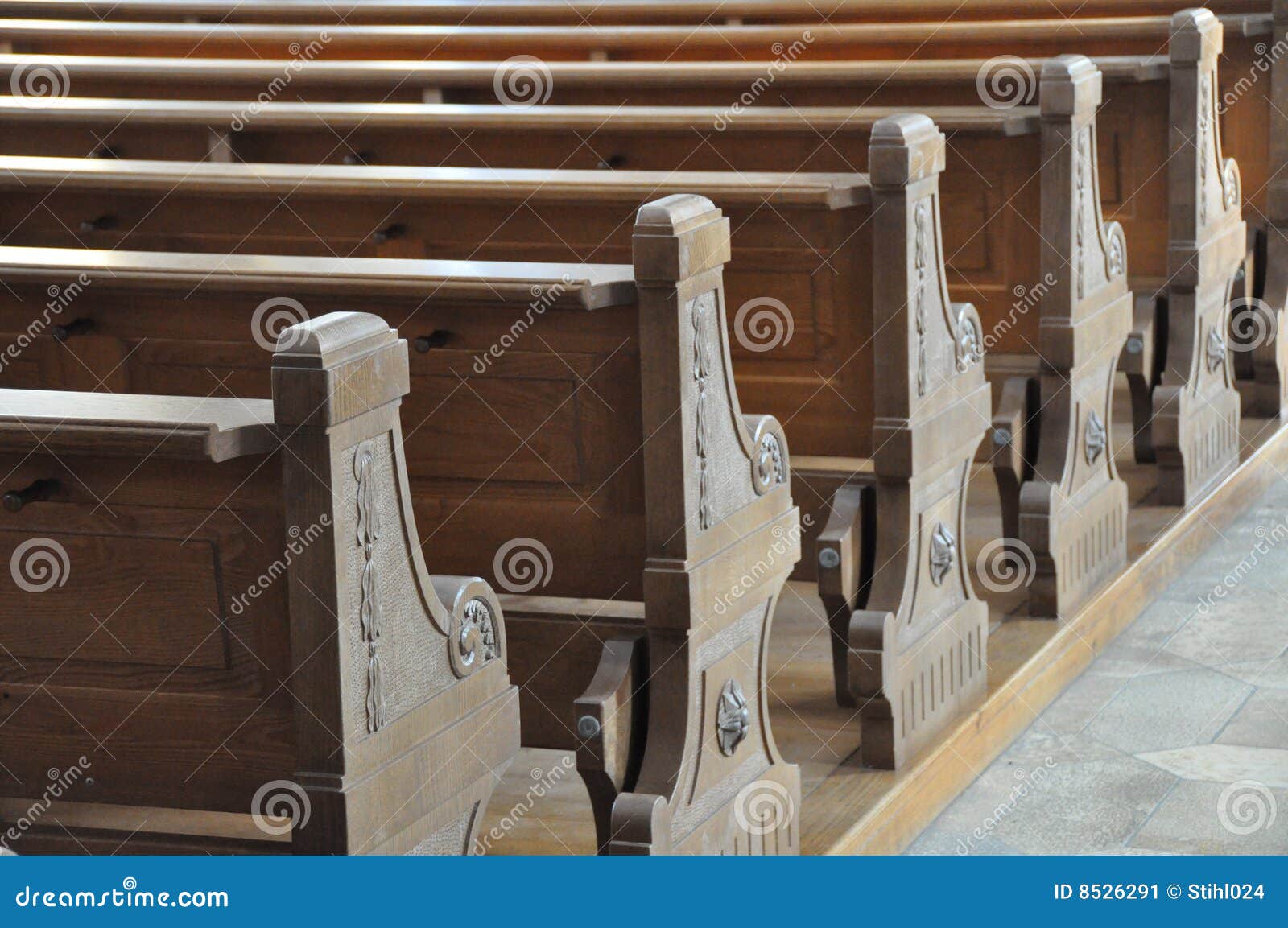 Church benches stock image. Image of peace, line, lutheran - 8526291
