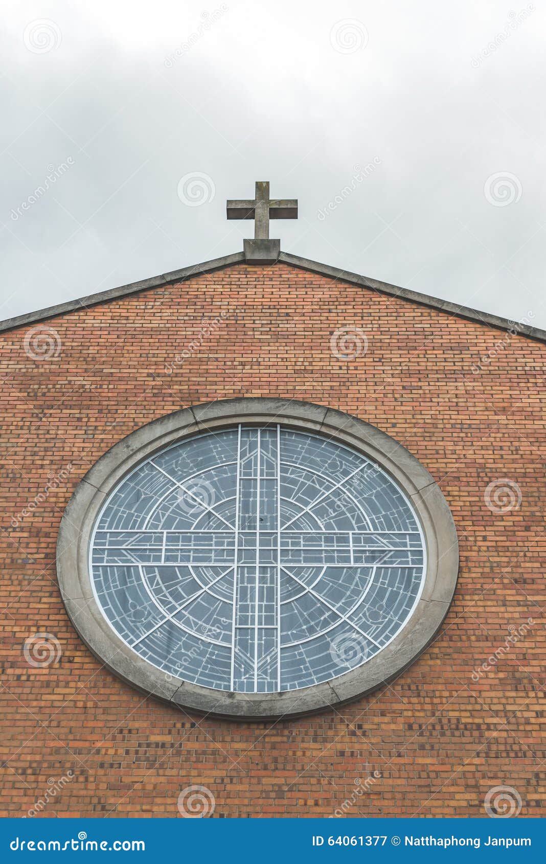A Church with Big Circle Window. Stock Image - Image of abstract ...