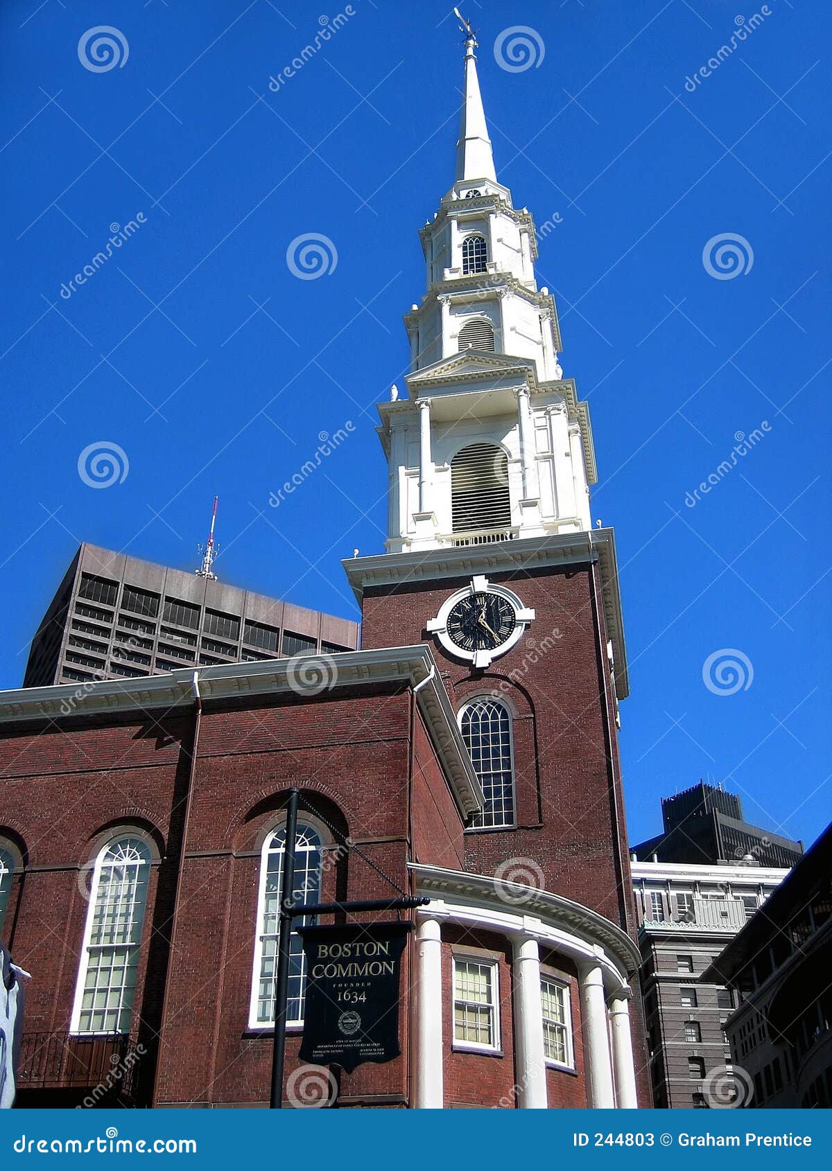 Church Boston Common stock image. Image of england, building - 244803