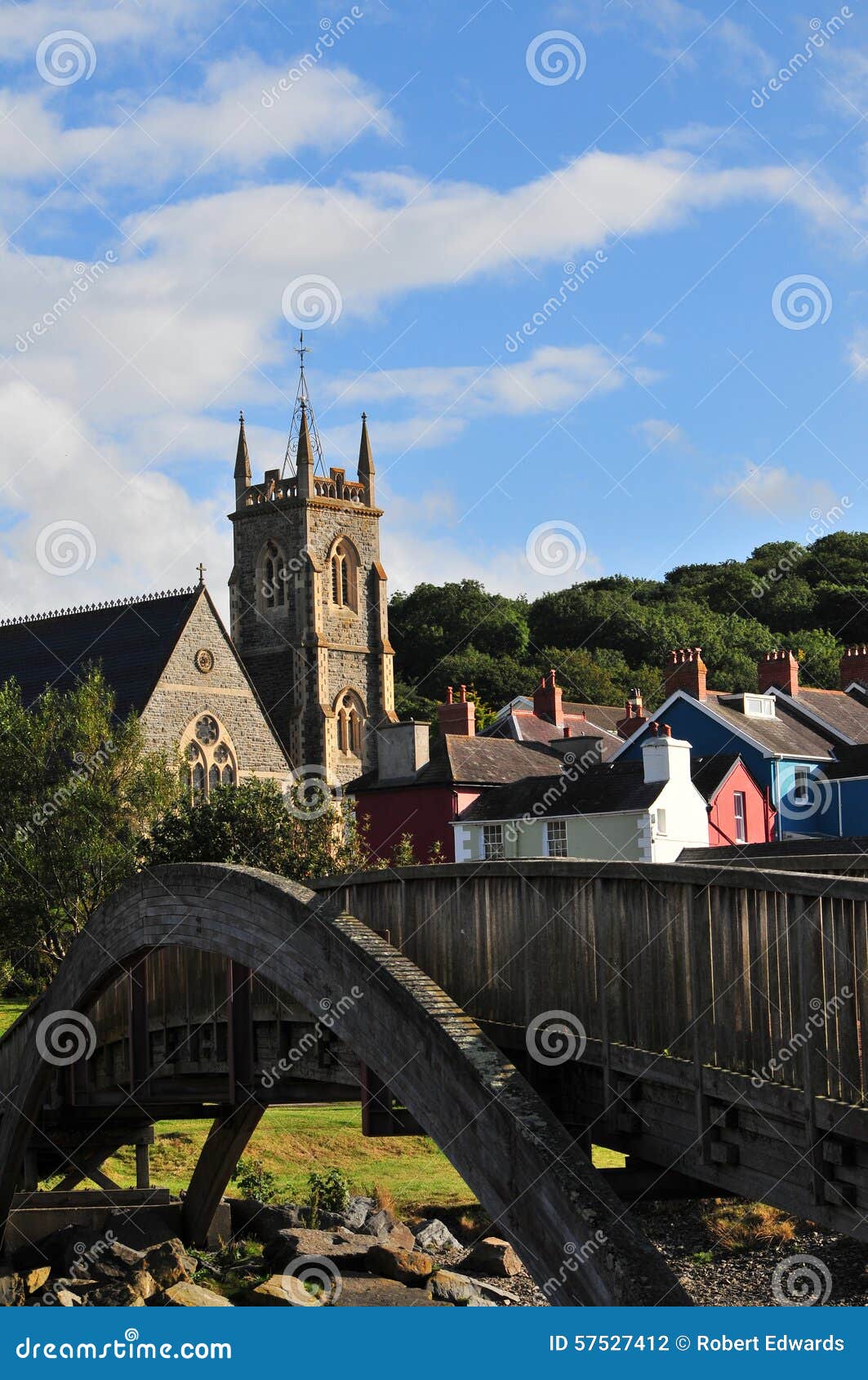 Church by the Bridge stock photo. Image of bridge, overlooking - 57527412