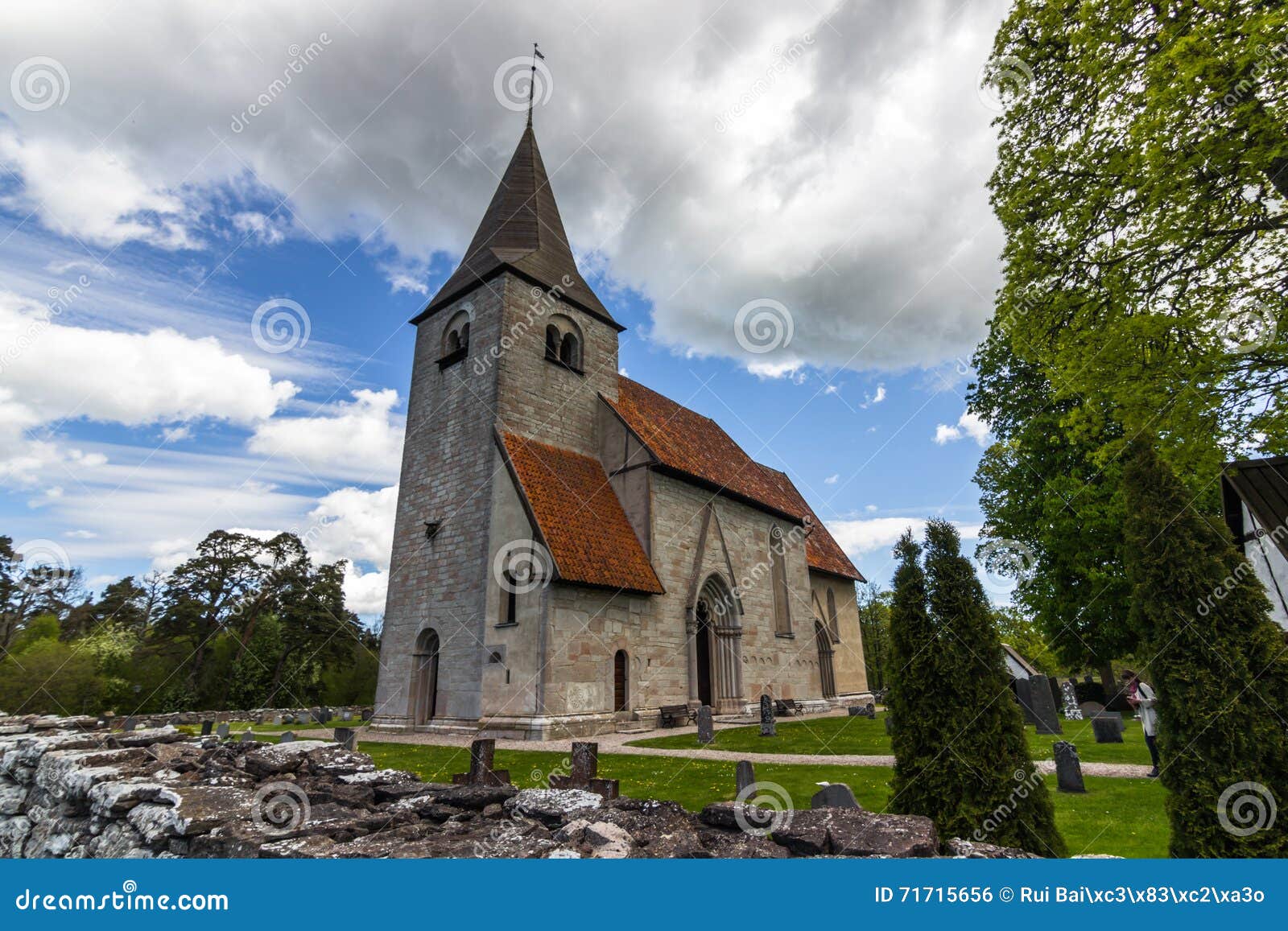 Church of Bro, Sweden stock photo. Image of christianity - 71715656