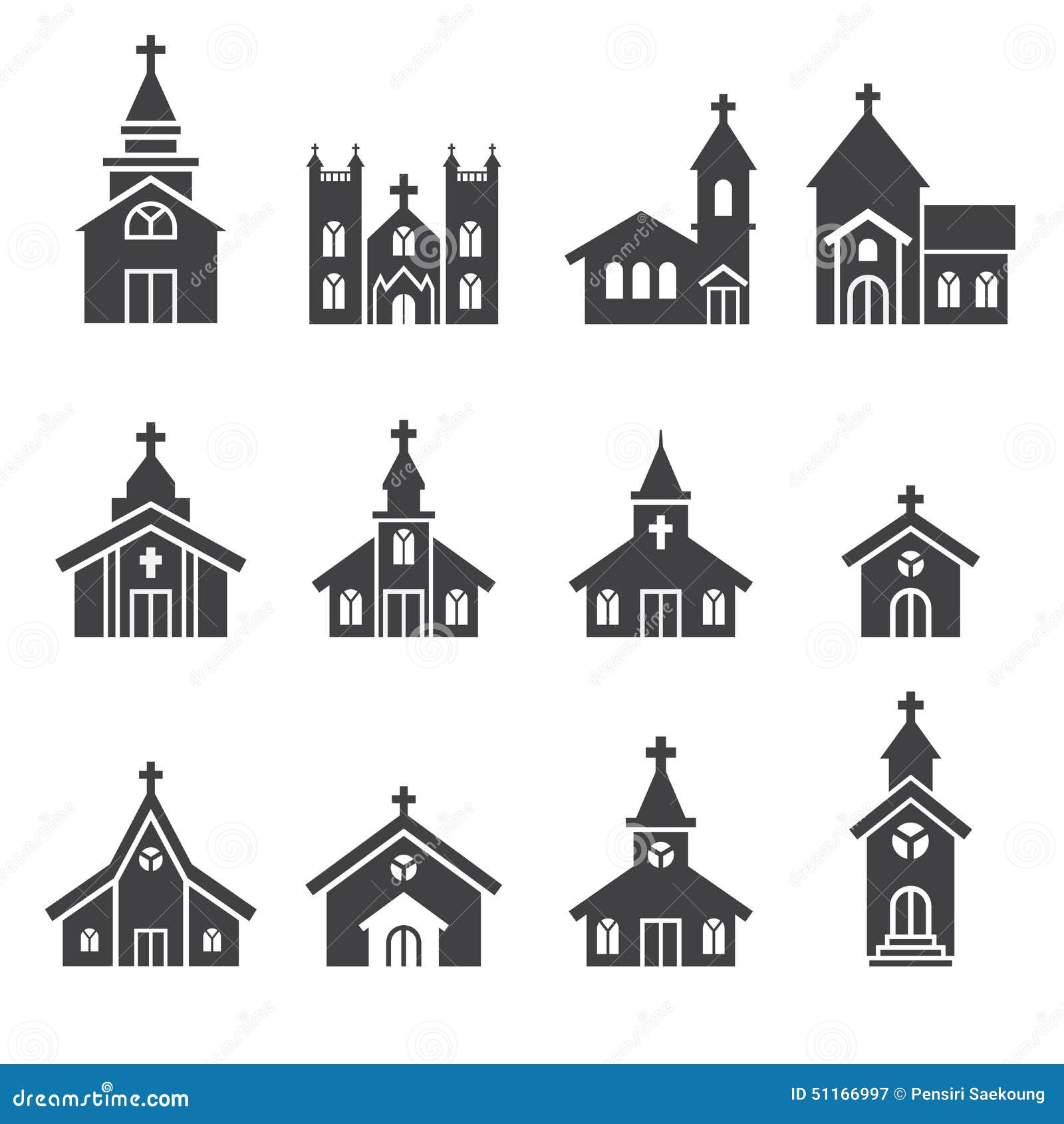 Church building icon stock vector. Illustration of doctrine - 51166997