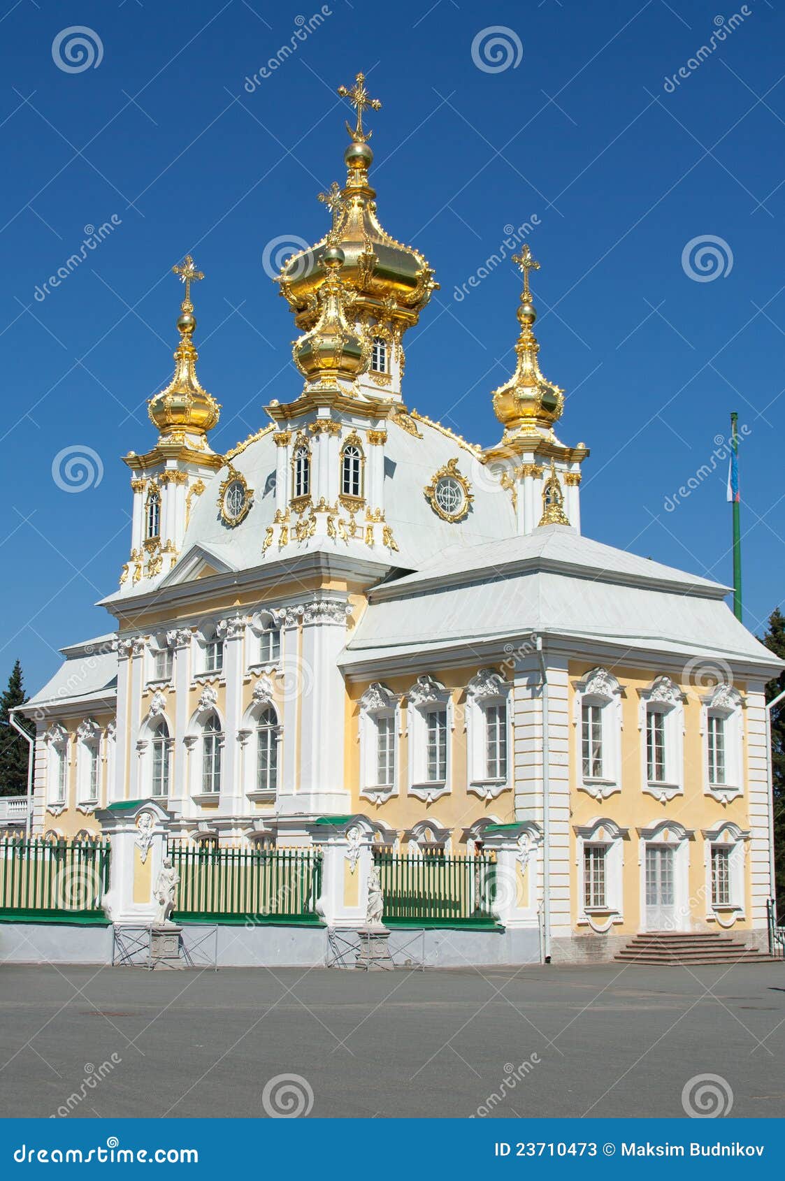 The Church Building in Peterhof Palace Stock Image - Image of dome ...