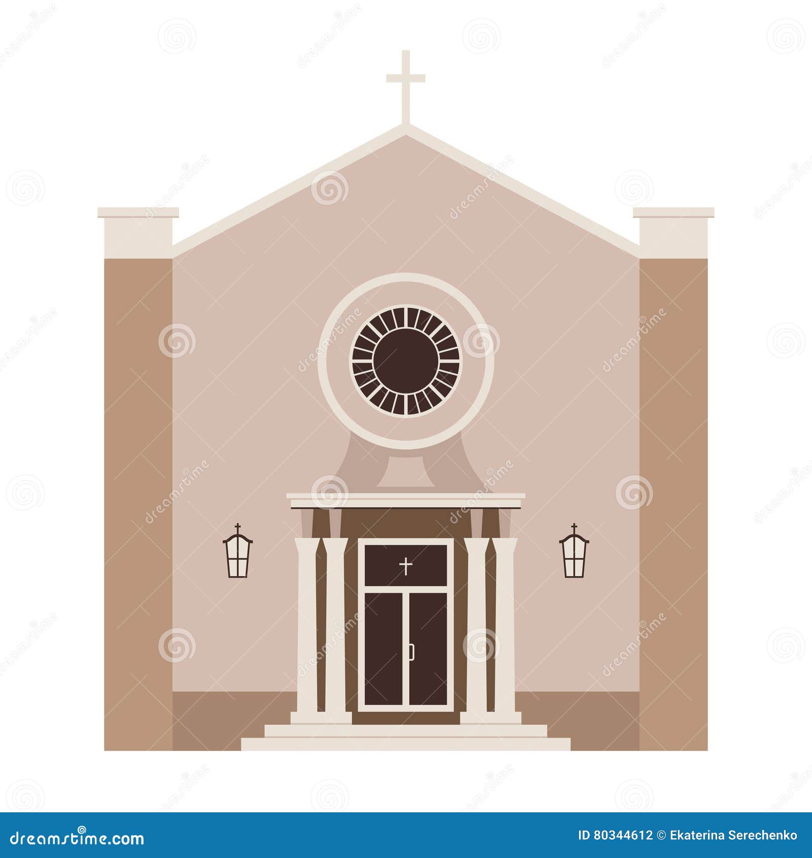 Church Building Vector Illustration Stock Vector - Illustration of flat ...