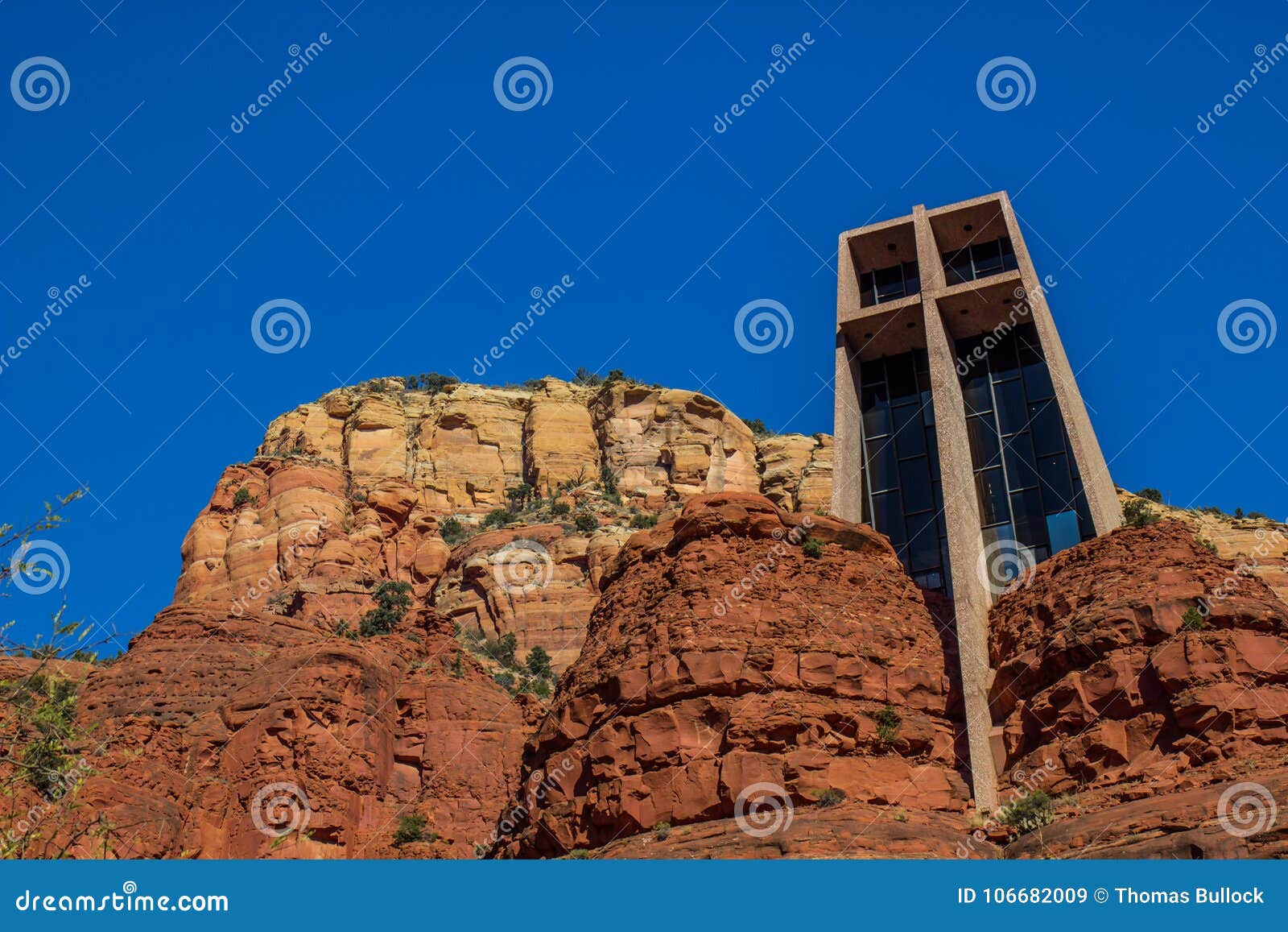 Church Built in Red Rock Formation Stock Image - Image of modern, pray ...