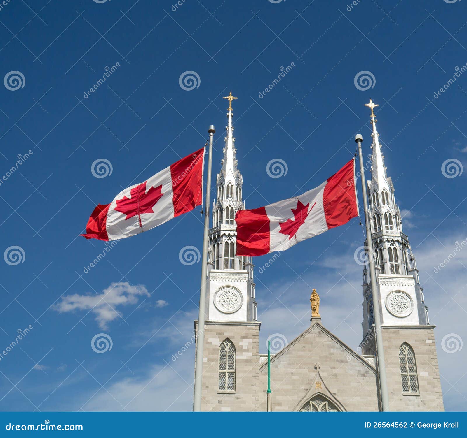 Church and Canada Flags stock photo. Image of steeple - 26564562