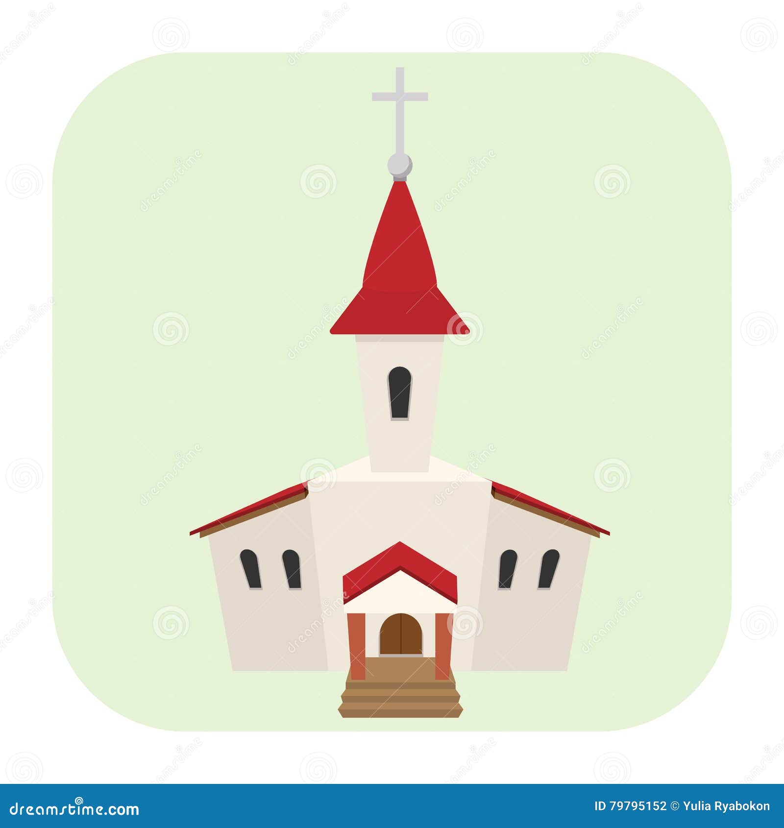 Church cartoon icon stock vector. Illustration of design - 79795152